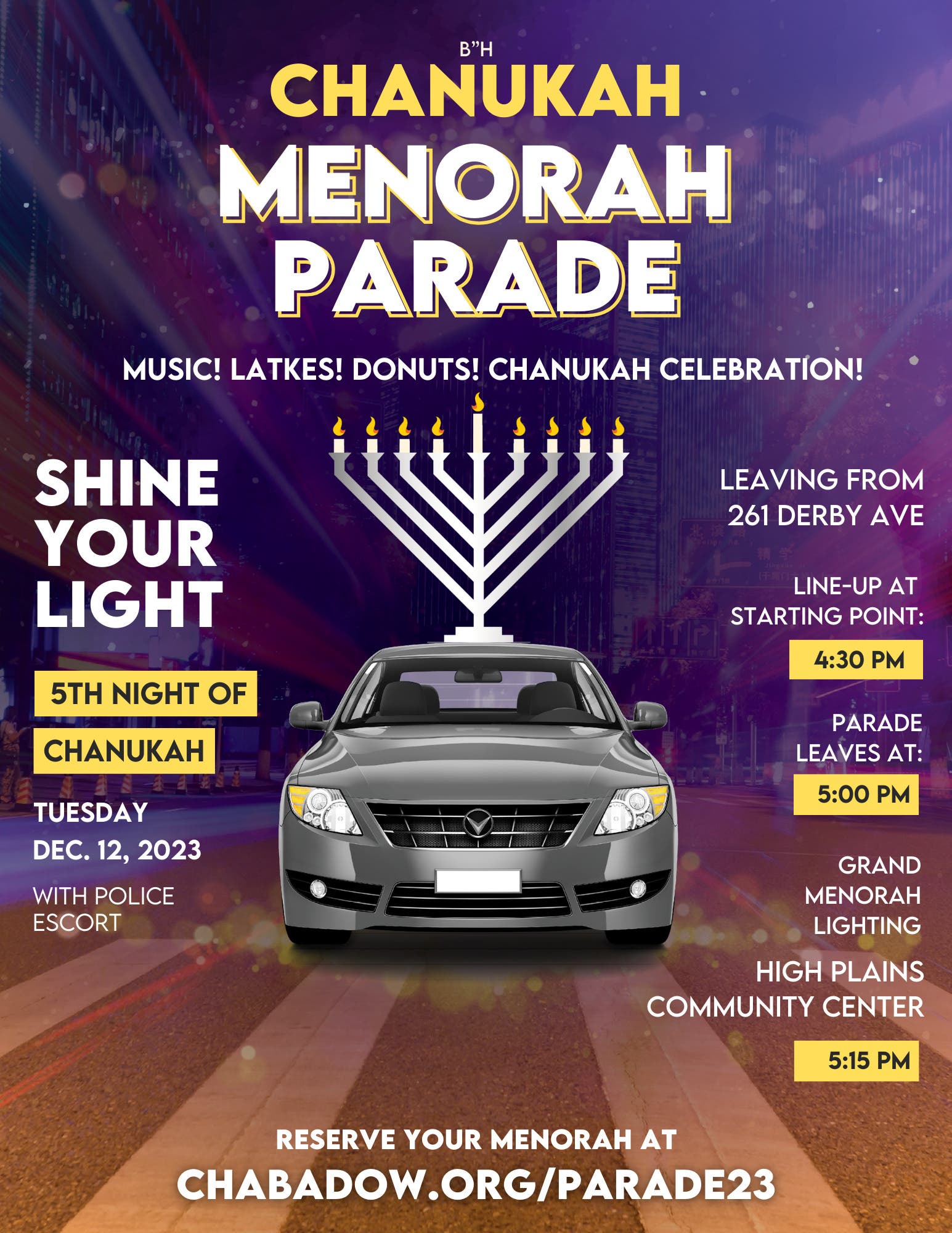 Dec 12 | Chanukah Car Menorah Parade & Lighting | Orange, CT Patch