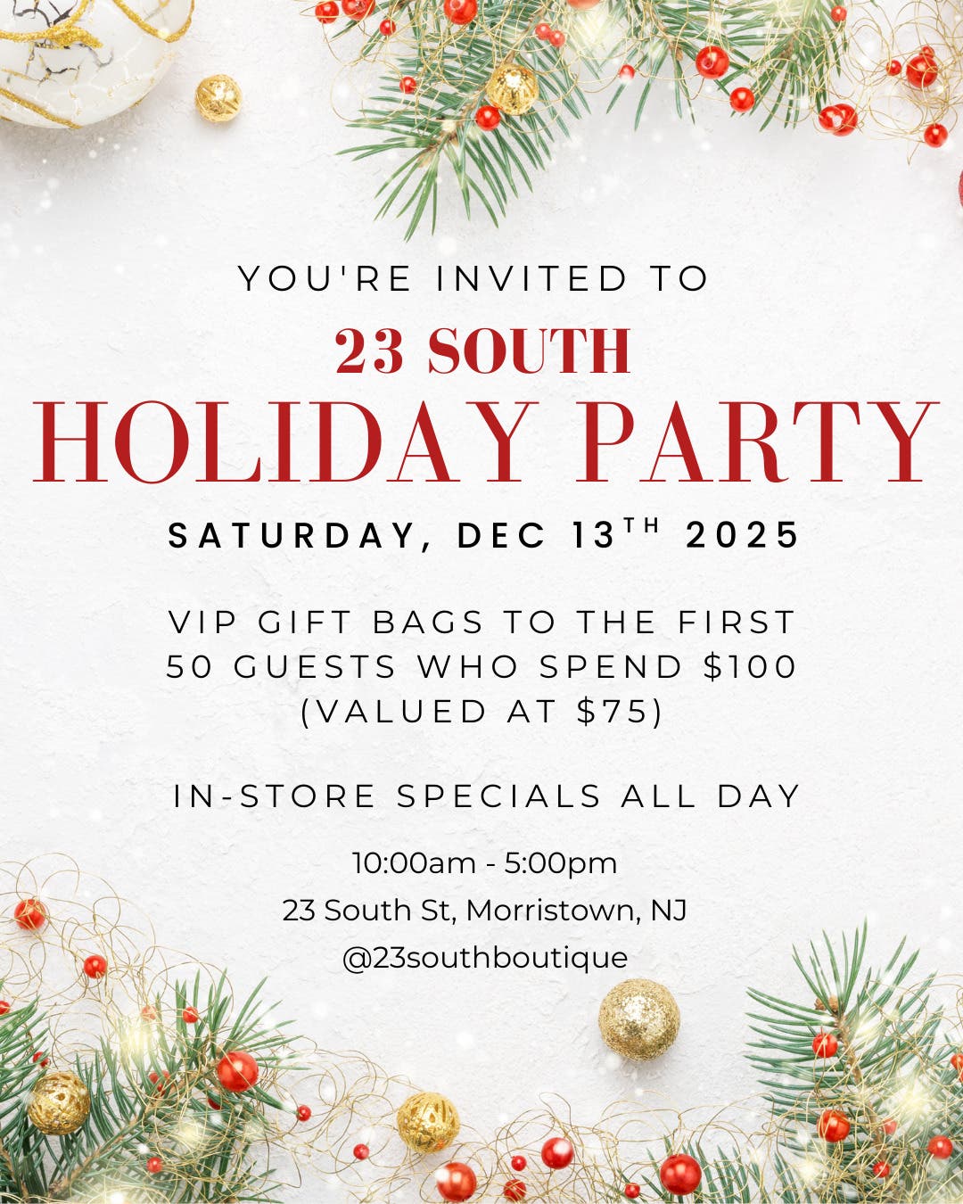 Dec 13 | 23 South Boutique’s Annual Holiday Open House | Morristown, NJ ...
