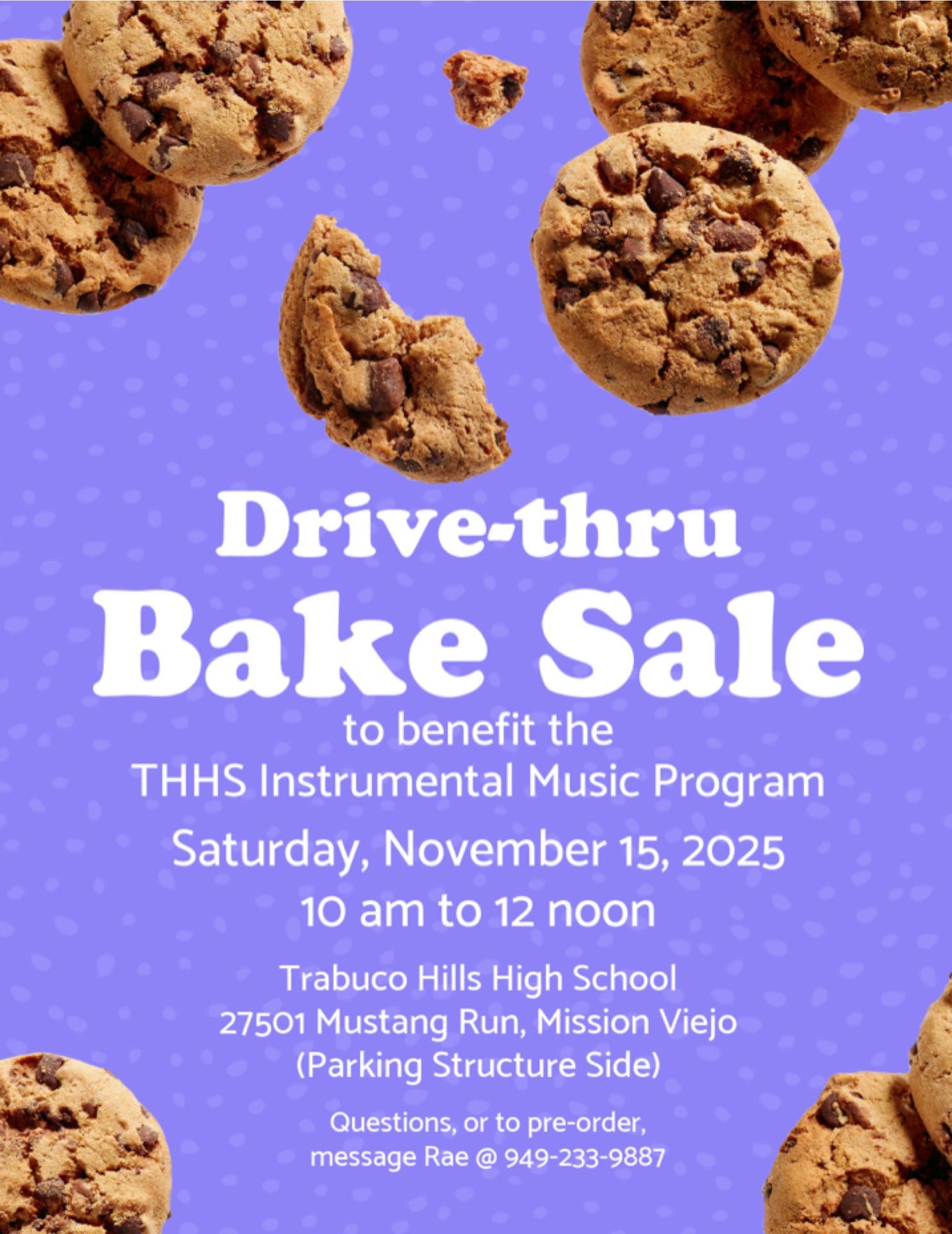 Nov 15 | Drive-through Bake Sale, Trabuco Hills High School ...