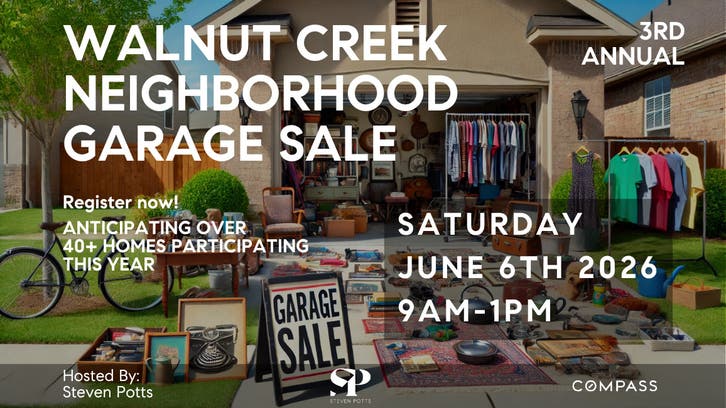 Jun 6 | WALNUT CREEK NEIGHBORHOOD GARAGE SALE | Anticipating 40+ Homes ...