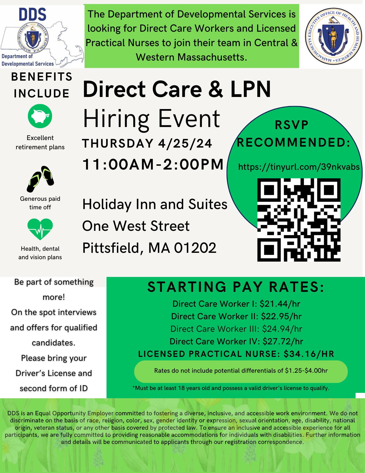 Apr 25 | DDS Hiring Event for Direct Care and LPN | Worcester, MA Patch