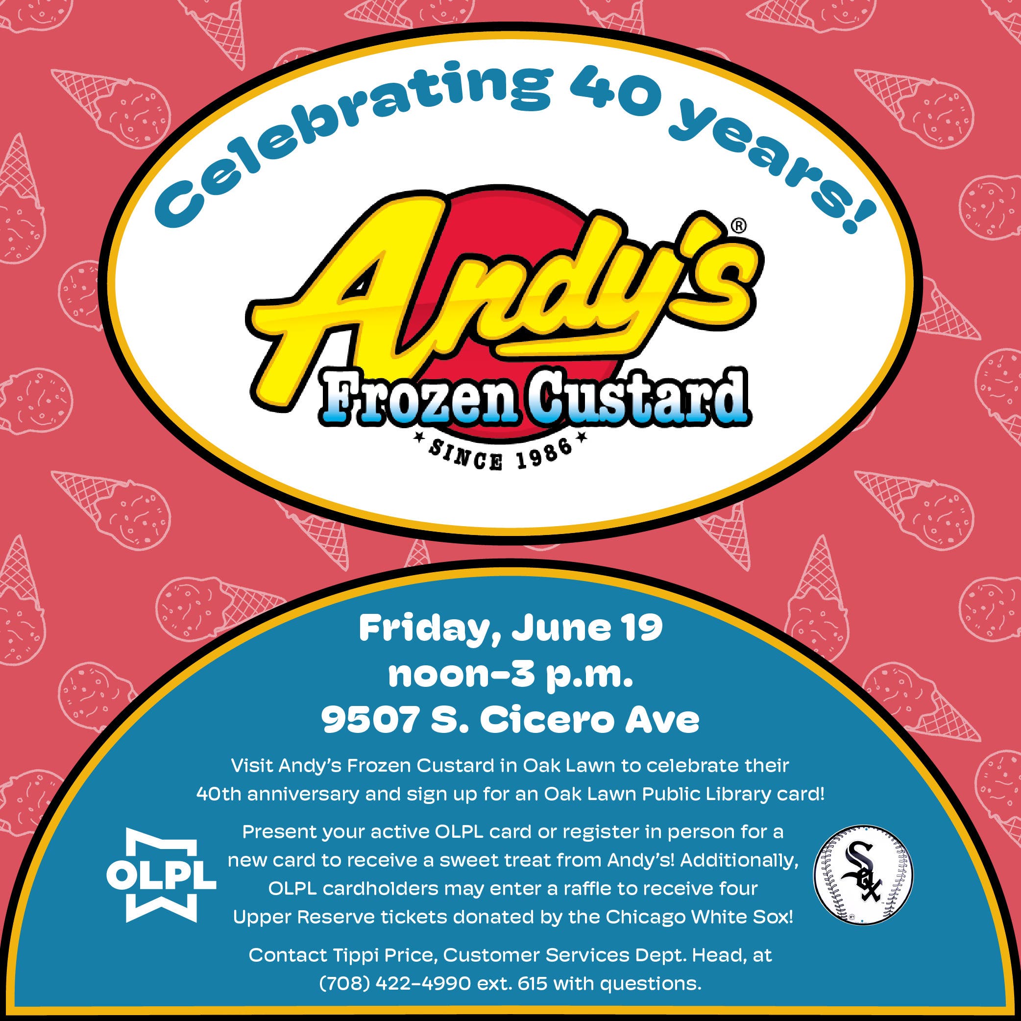 Jun 19 | OLPL Library Card Sign-up at Andy's Frozen Custard | Oak Lawn ...