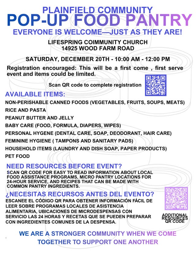 Dec 20 | Plainfield Community Pop-Up Food Pantry | Plainfield, IL Patch