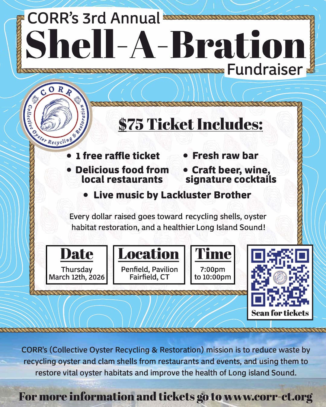 Mar 12 | CORR's 3rd Annual Shell-A-Bration Fundraiser | Fairfield, CT Patch