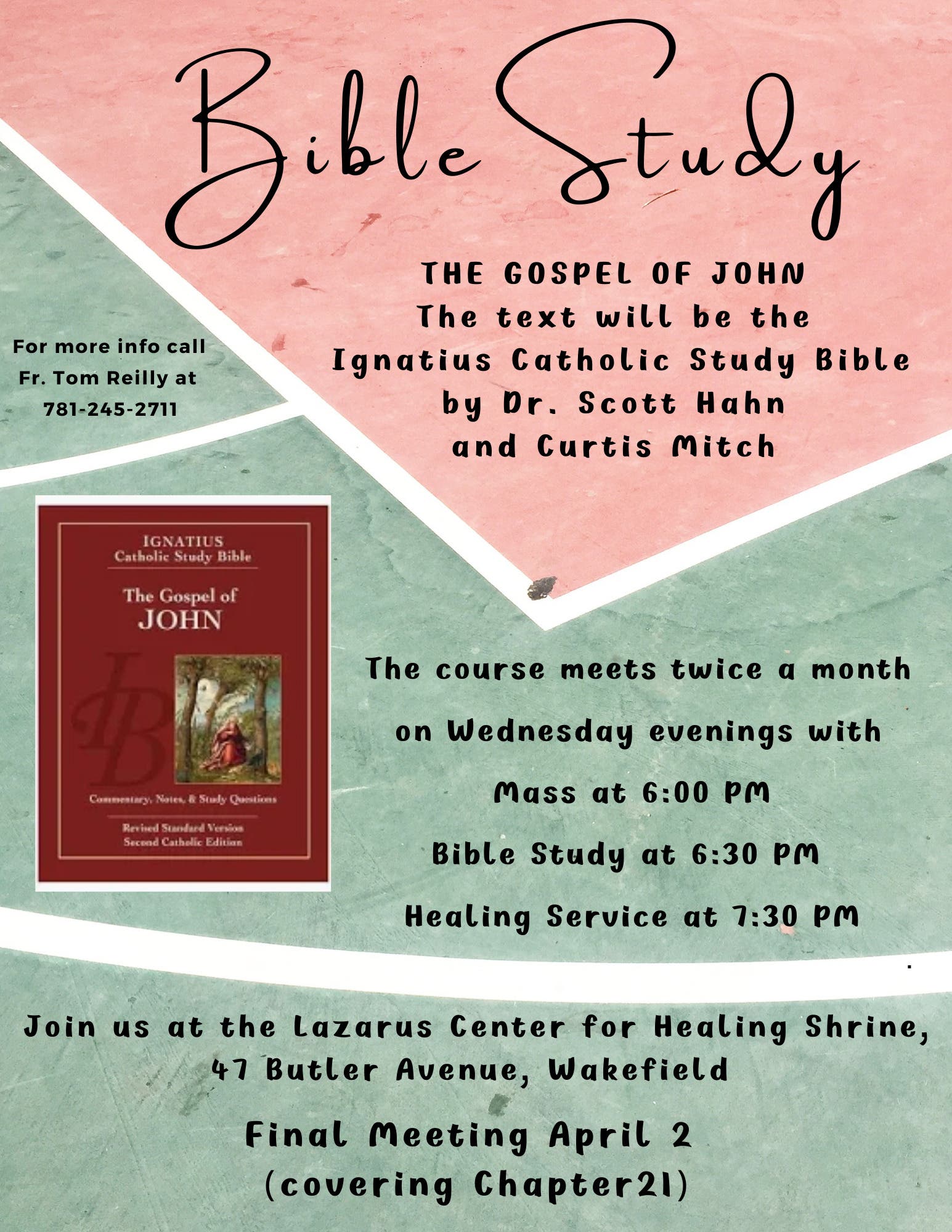 Apr 2 | Final Bible Study | Wakefield, MA Patch