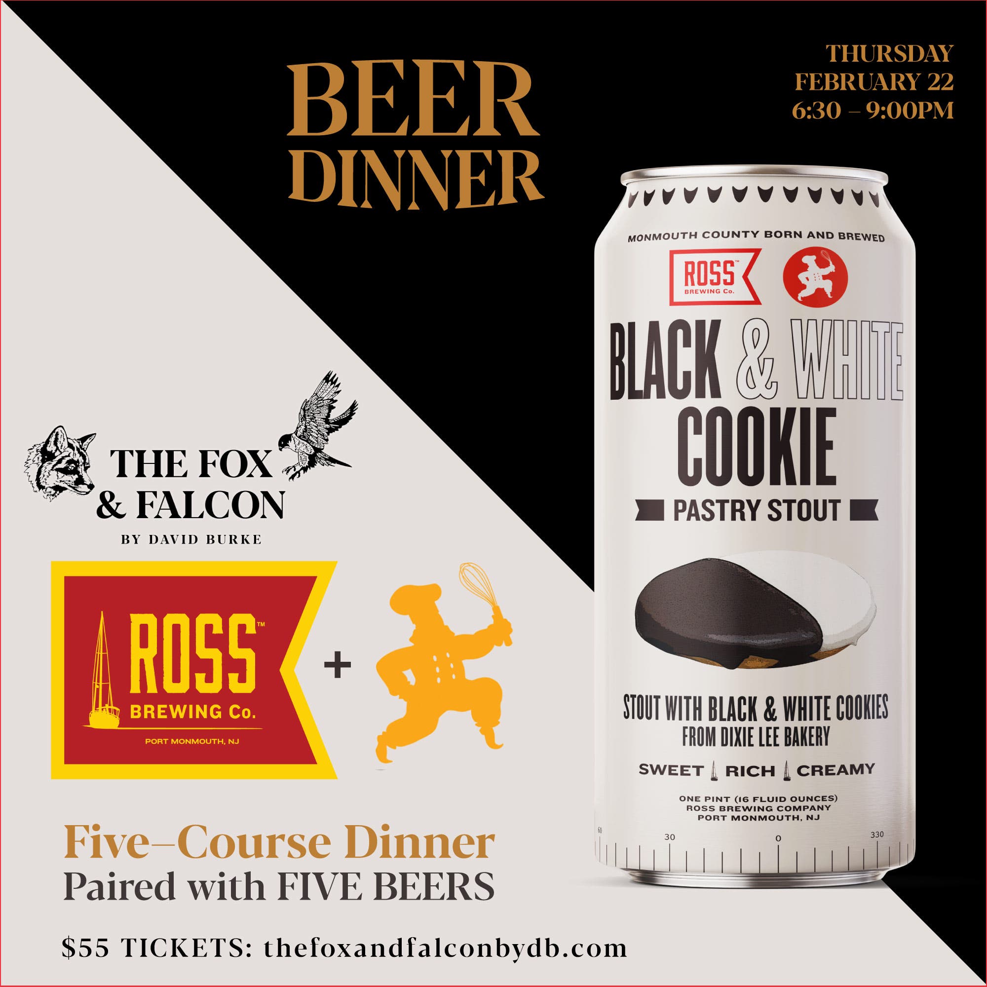 Feb 22 | Ross Brewing Beer Paired Dinner at The Fox & Falcon by David ...