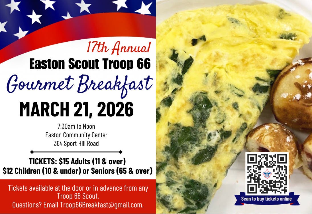 Mar 21 | Easton Scout Troop 66 17th Annual Gourmet Breakfast | Weston ...
