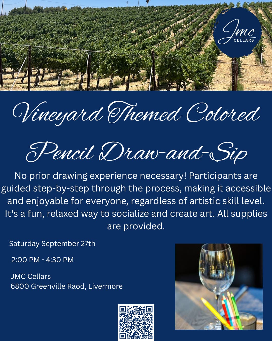 Sep 27 | Vineyard Themed Colored Pencil Draw and Sip | Livermore, CA Patch