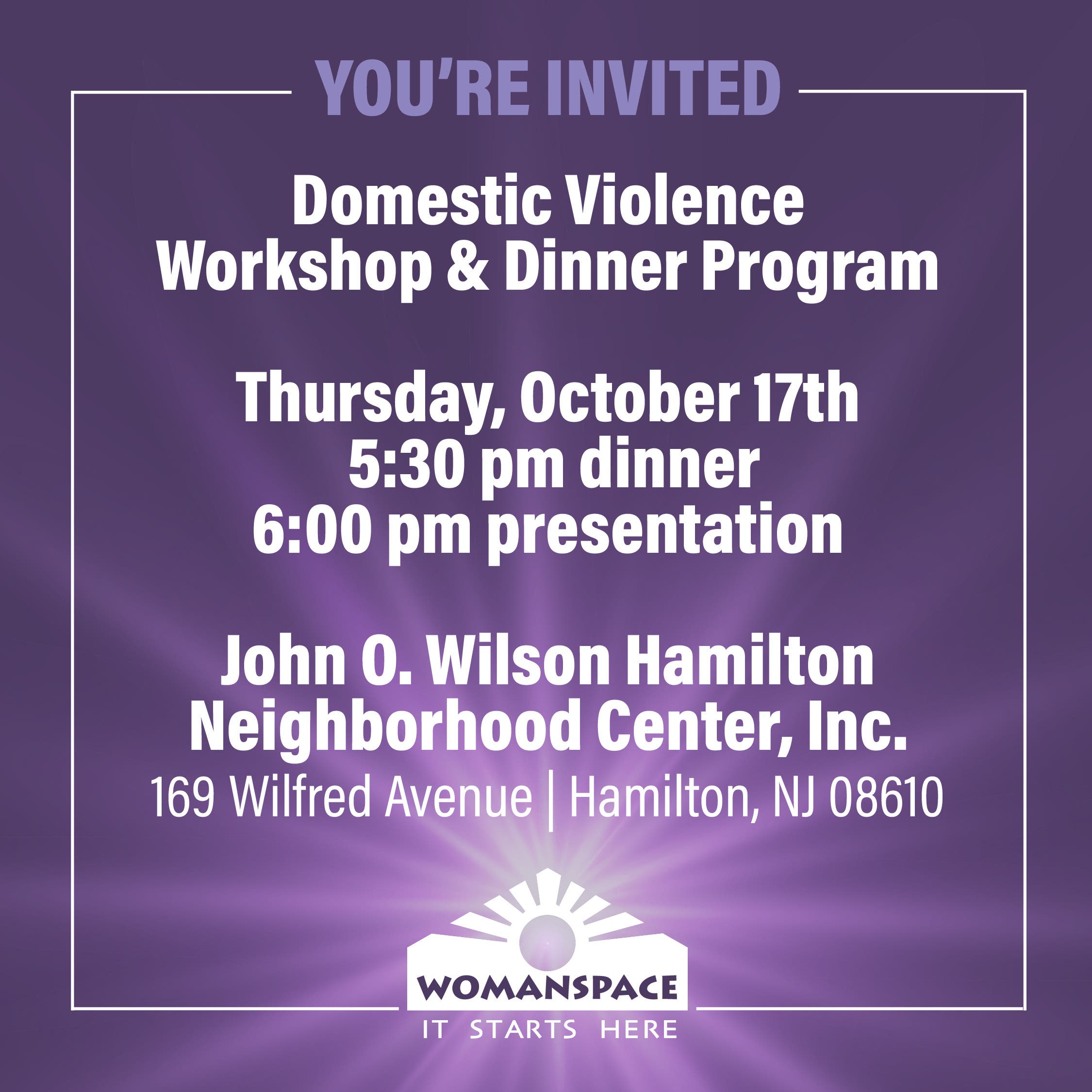 Oct 17 | Domestic Violence Workshop & Dinner Program | Lawrenceville ...