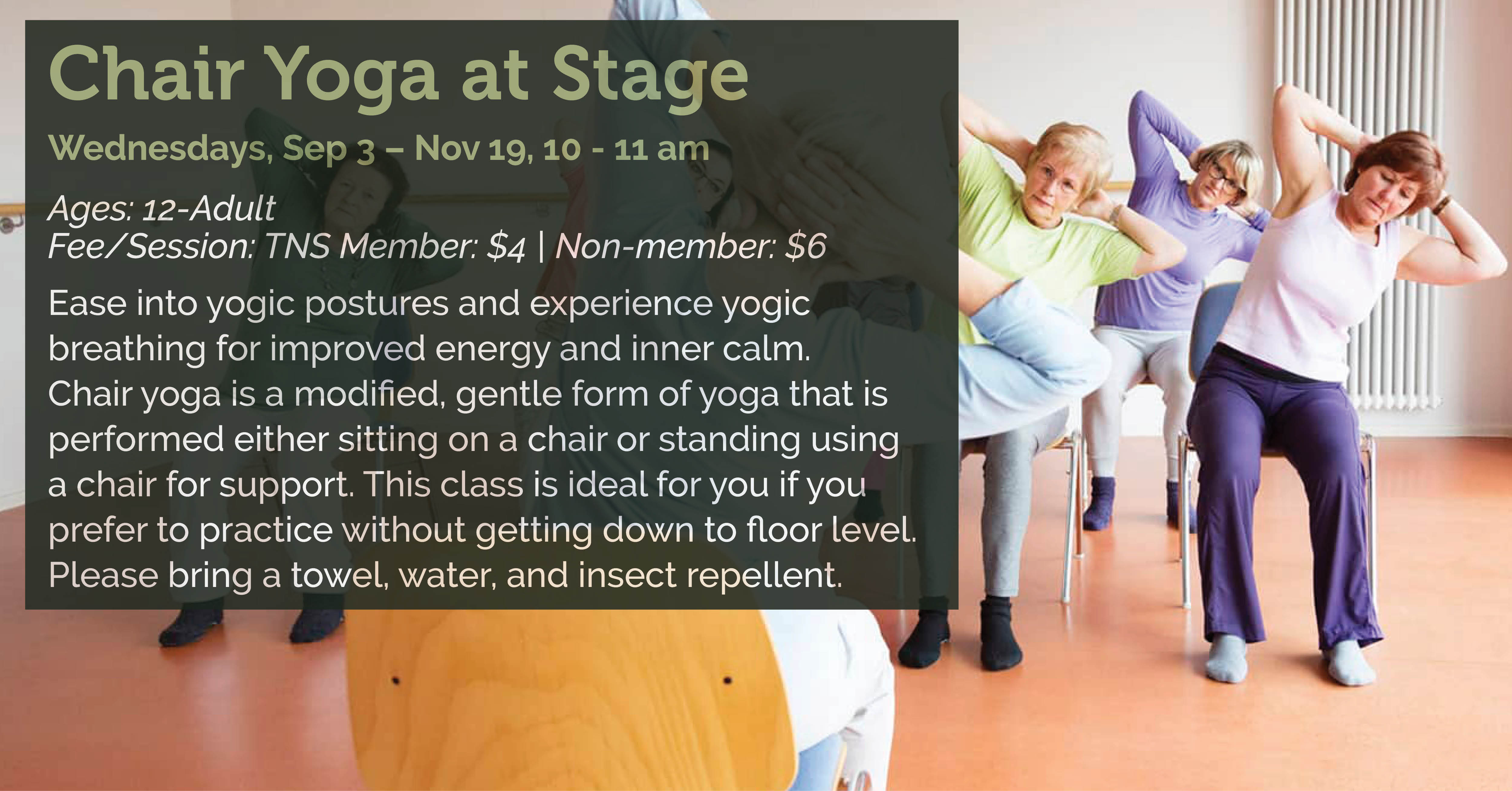 Sep 3 | Chair Yoga at Stage | Troy, MI Patch