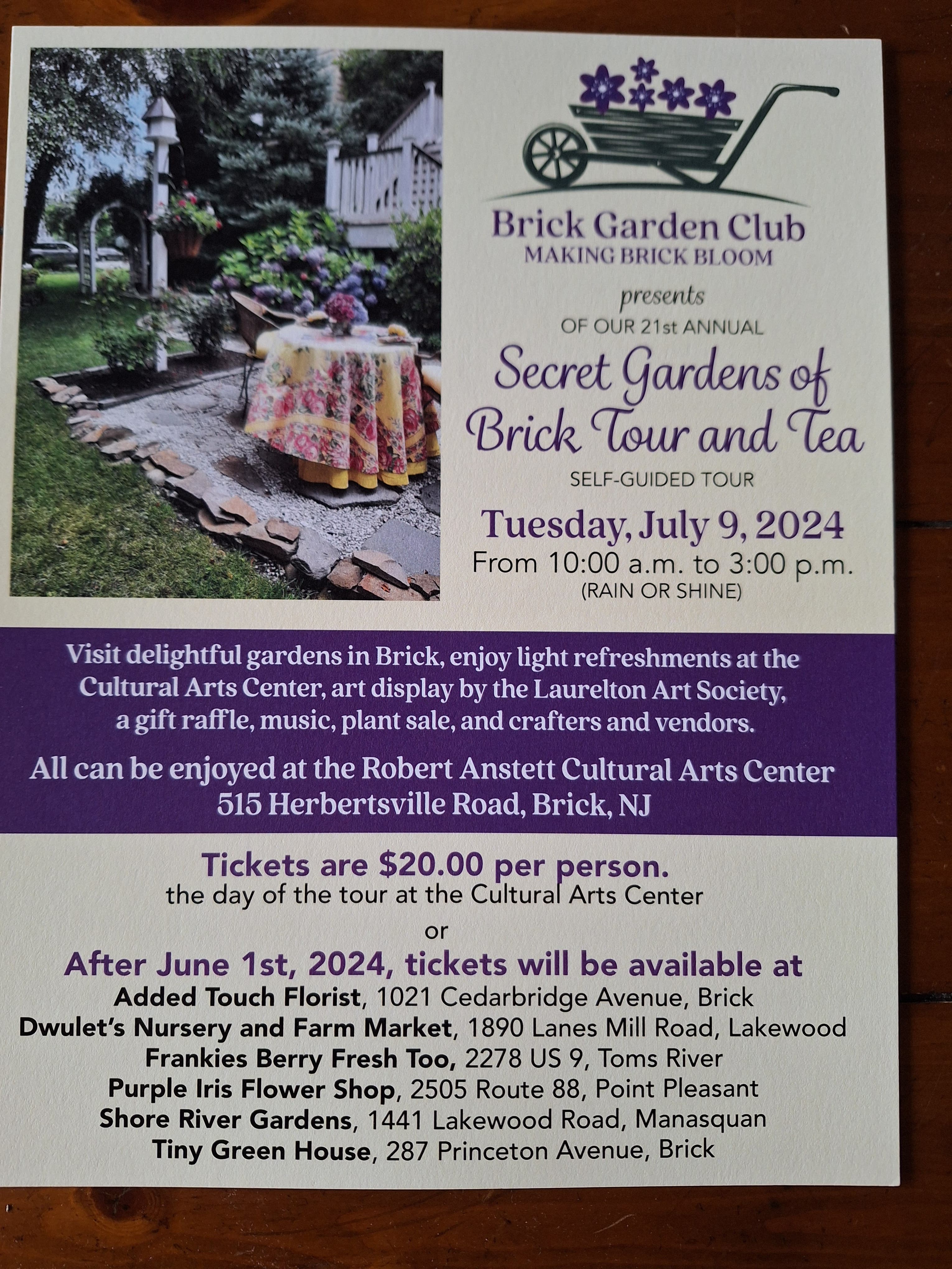 Jul 9 | Brick Garden Club, 21st Annual Secret Gardens of Brick Tour and ...