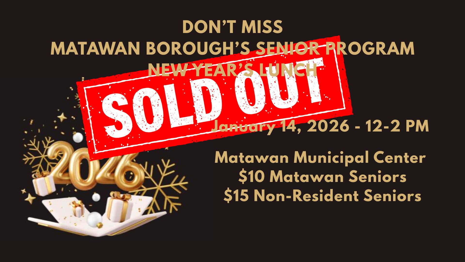 Jan 14 | Matawan Borough's Senior Program New Year's Lunch Party ...