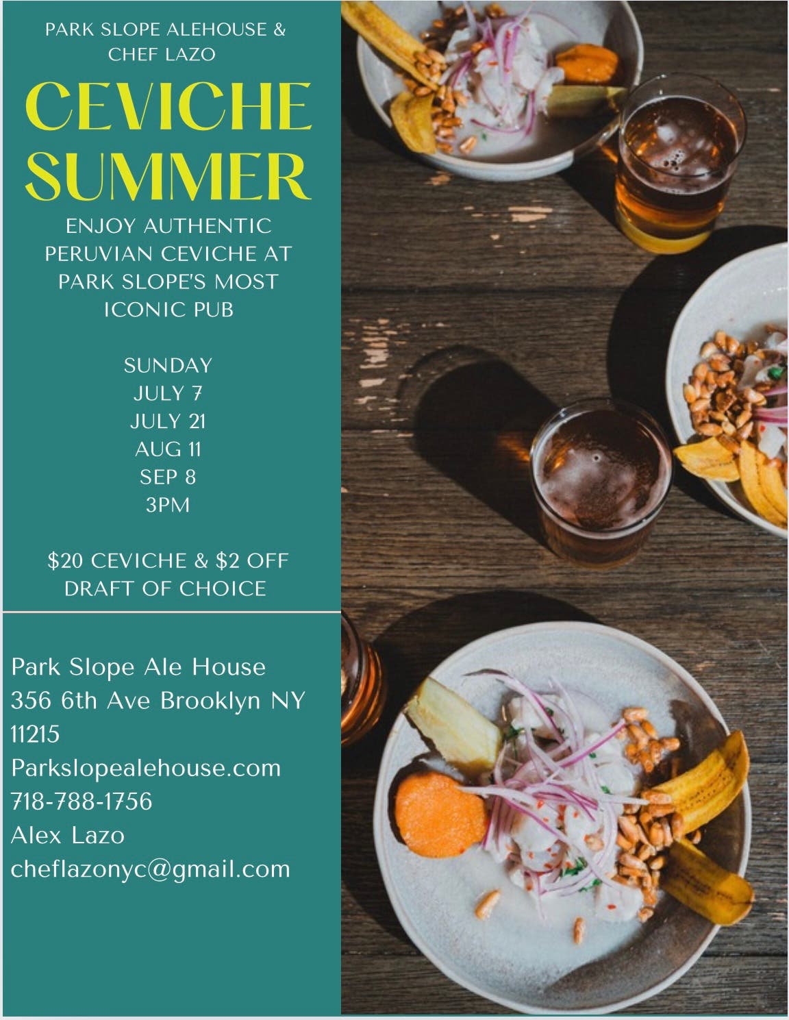Jul 21 | Ceviche Summer | Park Slope, NY Patch