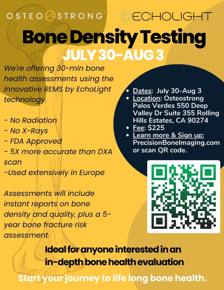 Jul 30 | Bone Density Testing JULY 30-AUG 3: Take charge of your Bone ...