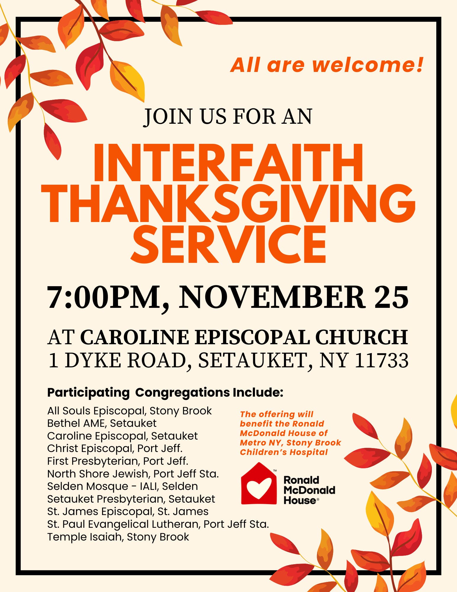 Nov 25 | Interfaith Thanksgiving Service | Three Village, NY Patch