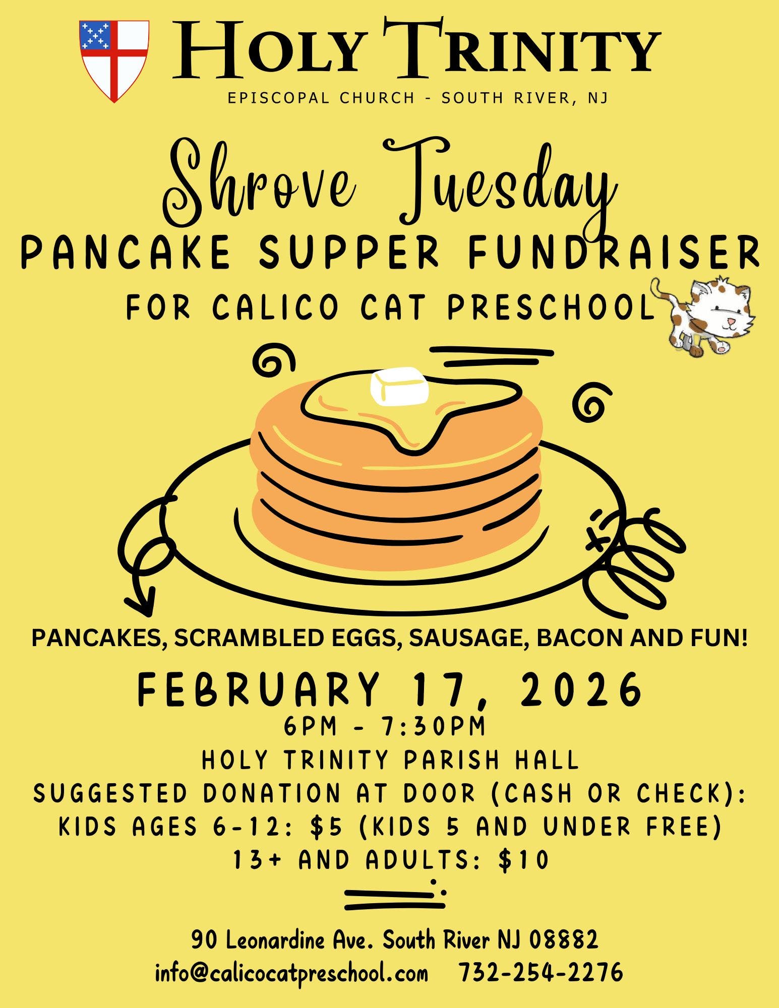 Feb 17 | Shrove Tuesday Pancake Supper Fundraiser | East Brunswick, NJ ...