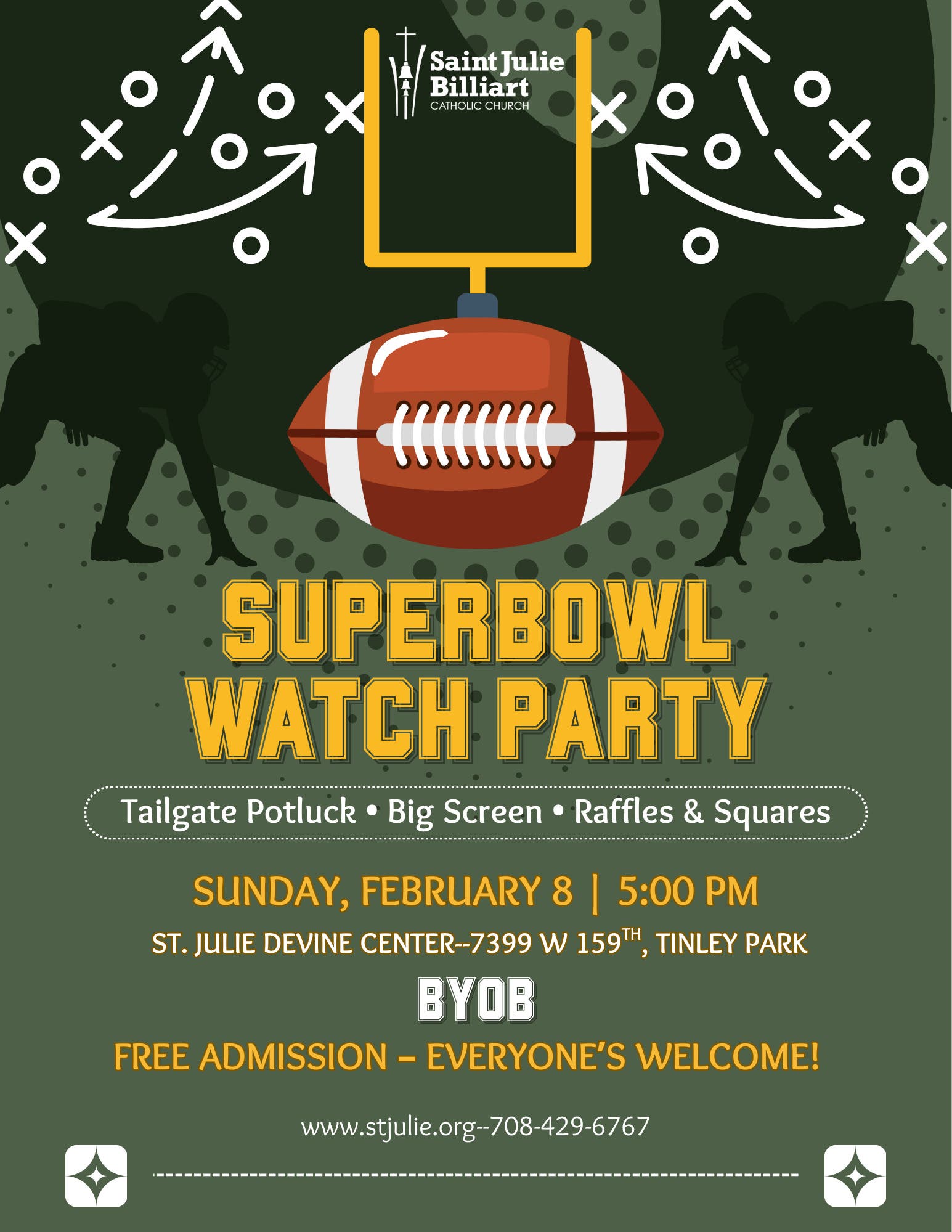 Feb 8 | Super Bowl Watch Party at St. Julie Billiart | Orland Park, IL ...