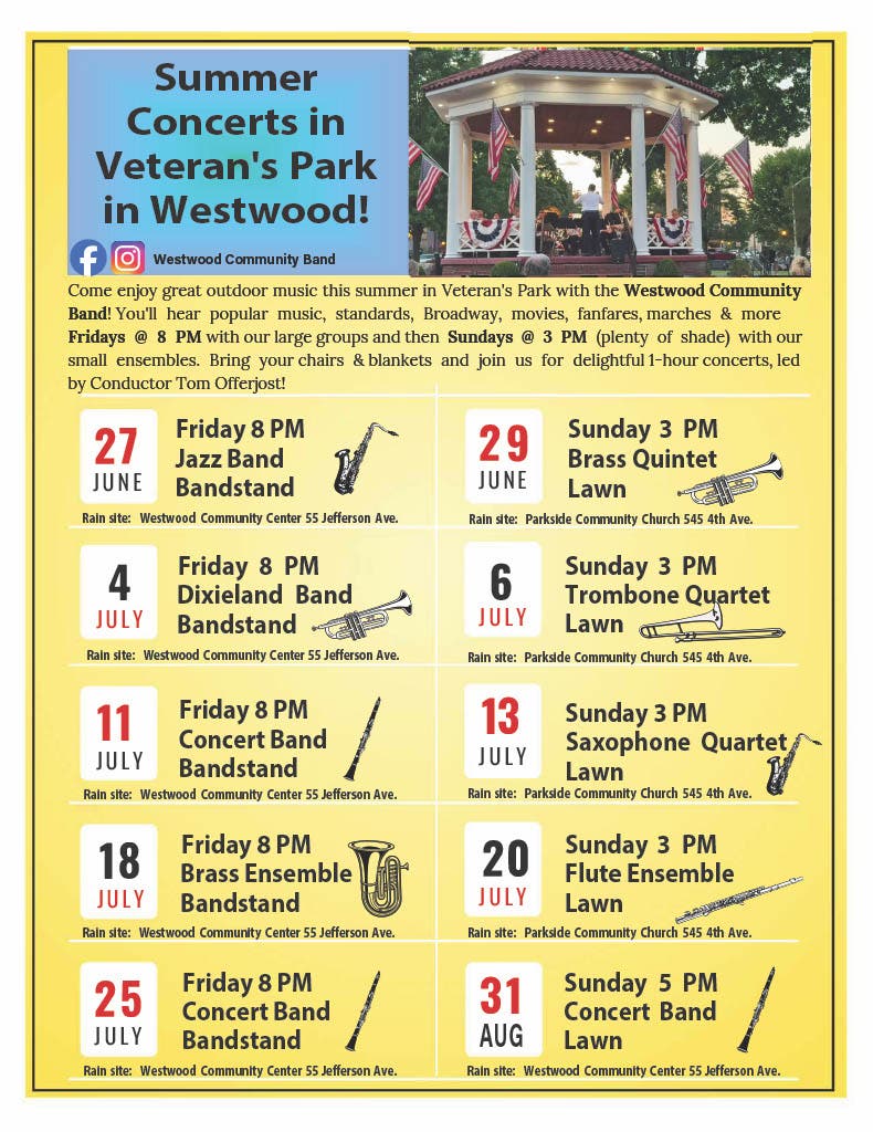 Jun 27 | Summer Concert by the Westwood Community Jazz Band | Ridgewood ...