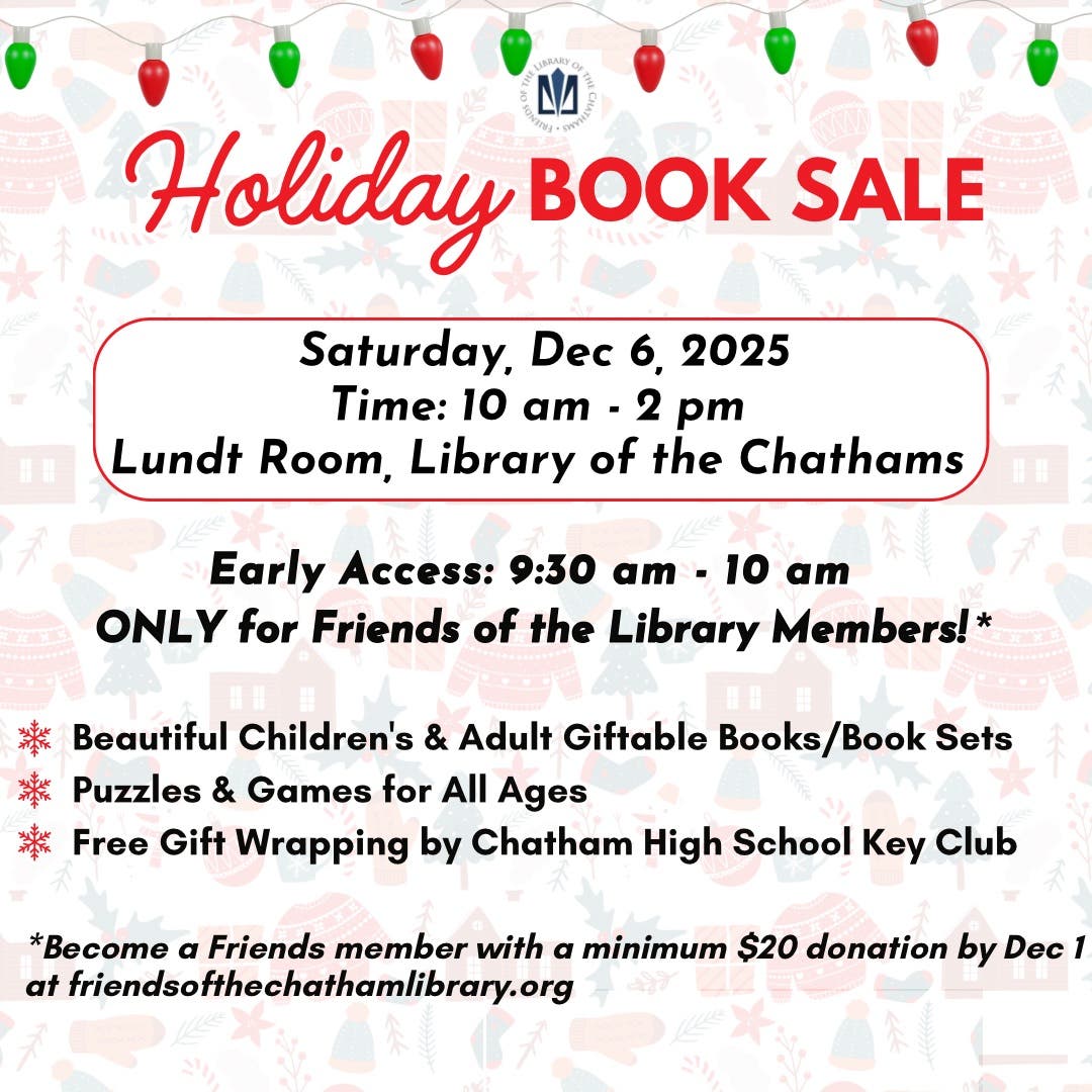 Dec 6 | Holiday Book Sale | Chatham, NJ Patch