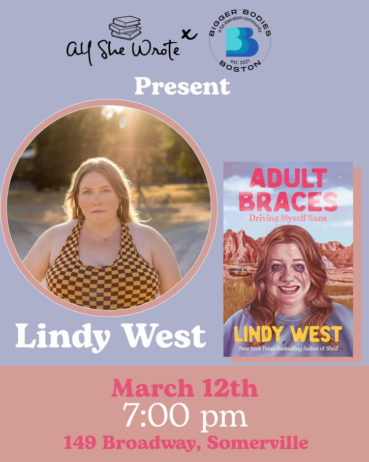 Mar 12 | All She Wrote Book x Bigger Bodies Boston Present: Lindy West ...