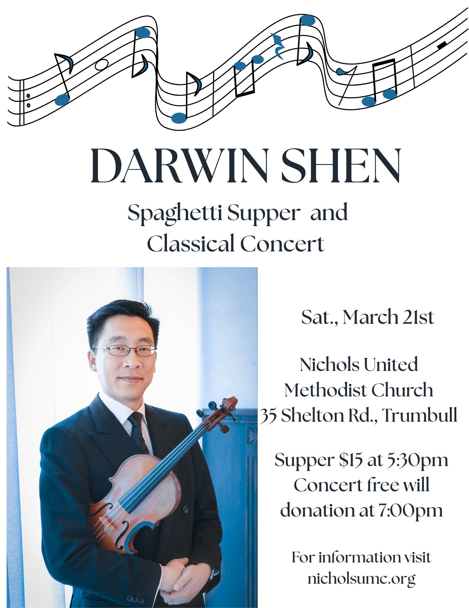 Mar 21 | Spaghetti Supper (5:30pm) and Concert (7:00pm) | Trumbull, CT ...