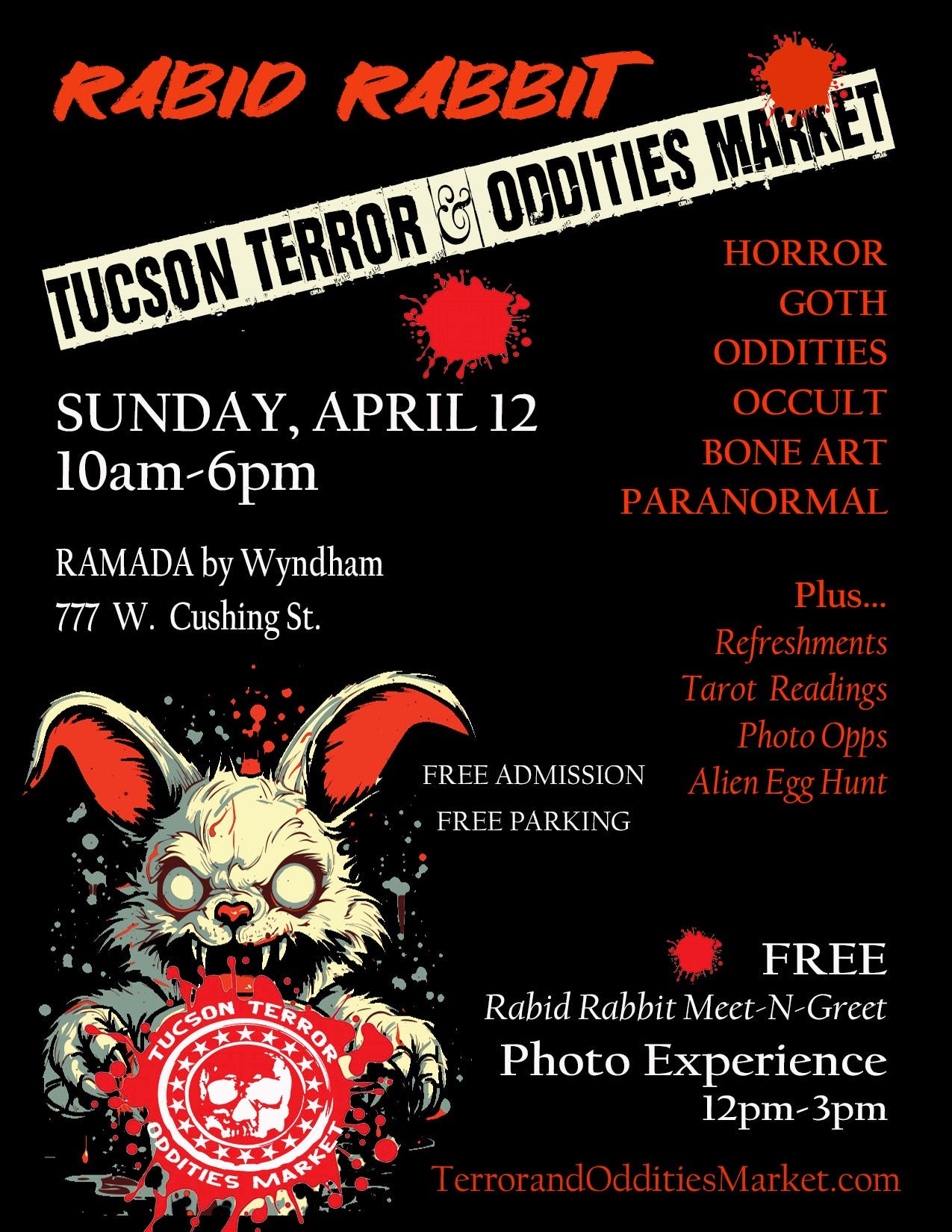 Apr 12 | Tucson Terror & Oddities "Rabid Rabbit" Market | Oro Valley ...