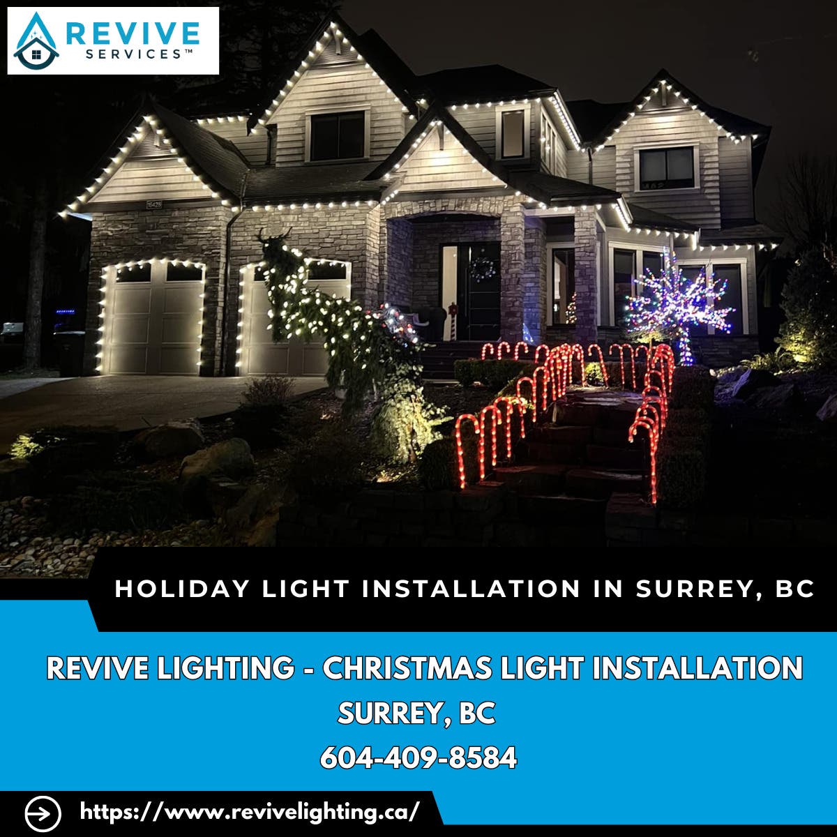 Holiday Light Installation in Surrey, BC - Revive Lighting - Christmas ...