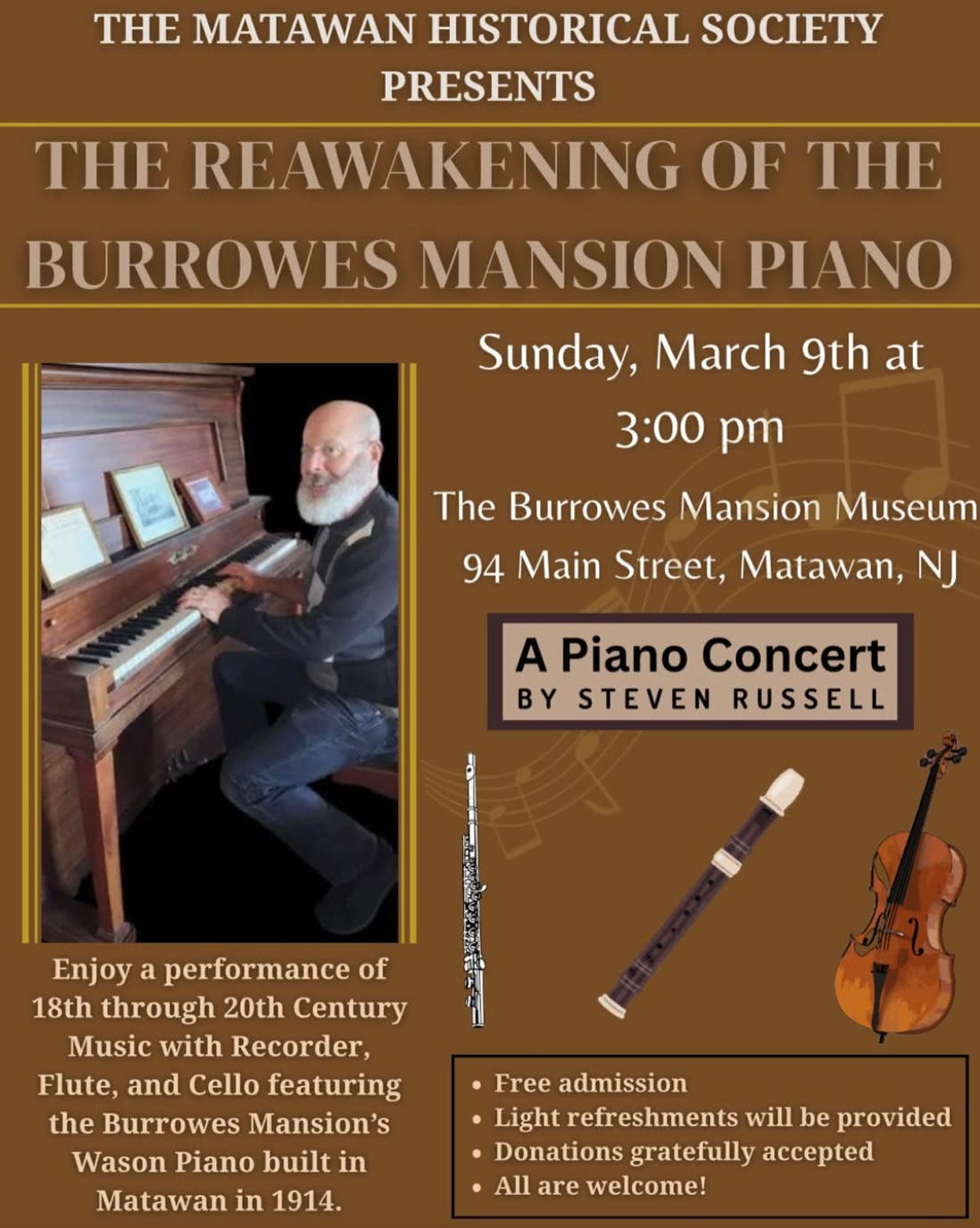 Mar 9 | The Reawakening of the Burrowes Mansion Piano | New Brunswick ...