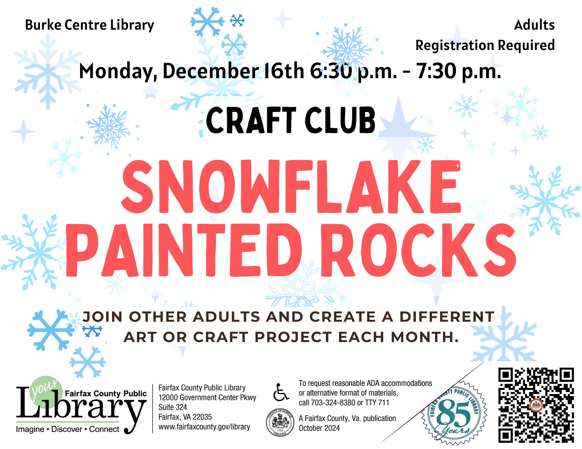 Dec 16 | Craft Club - Snowflake Painted Rocks | Burke, VA Patch
