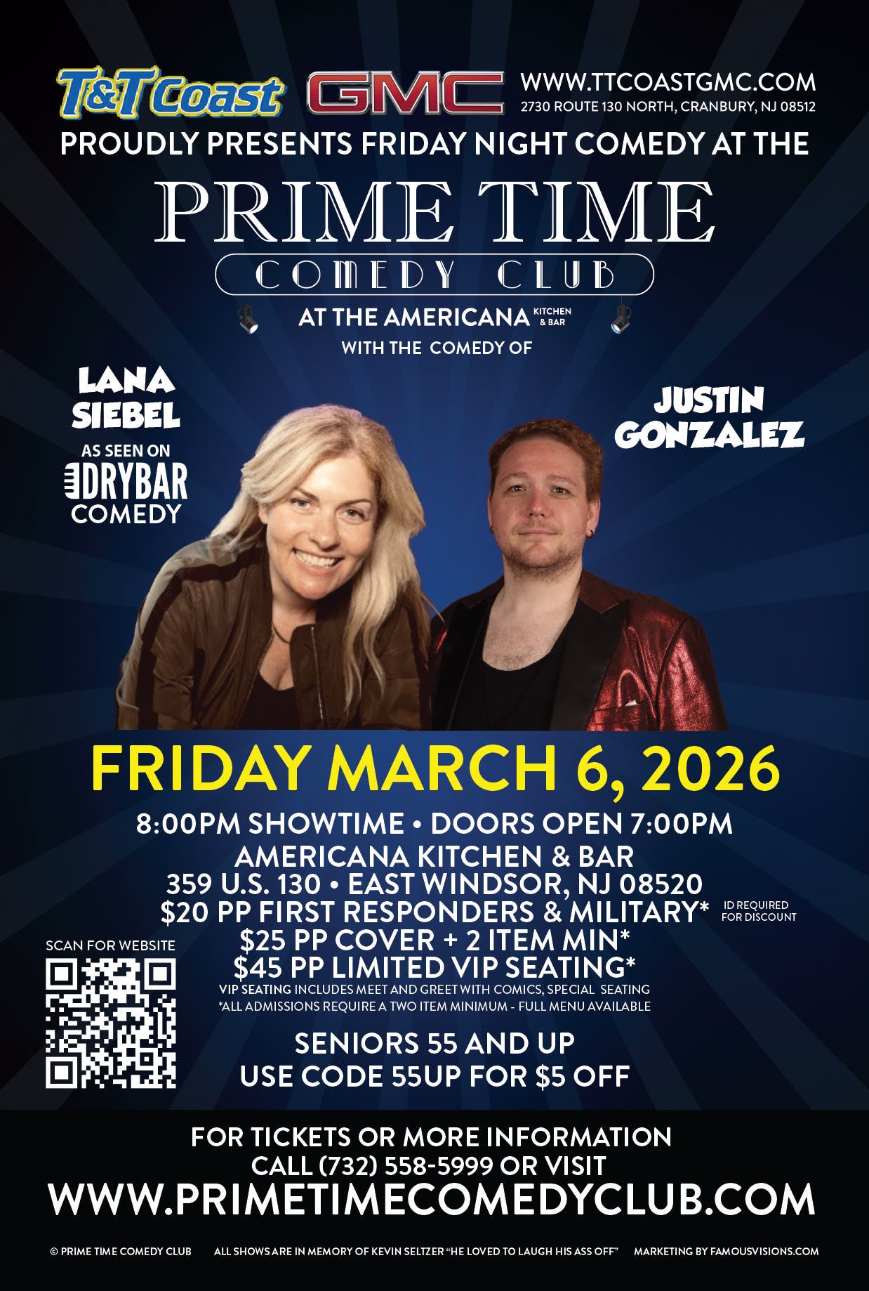 Mar 6 | Prime Time Comedy Club Presents Lana Siebel & Justin Gonzalez ...