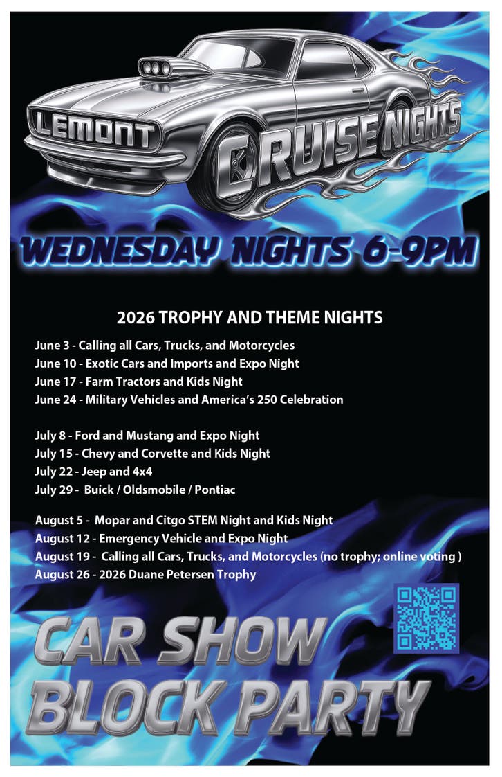 Jun 3 | Lemont Cruise Nights Car Show Block Party | Willow Springs, IL ...