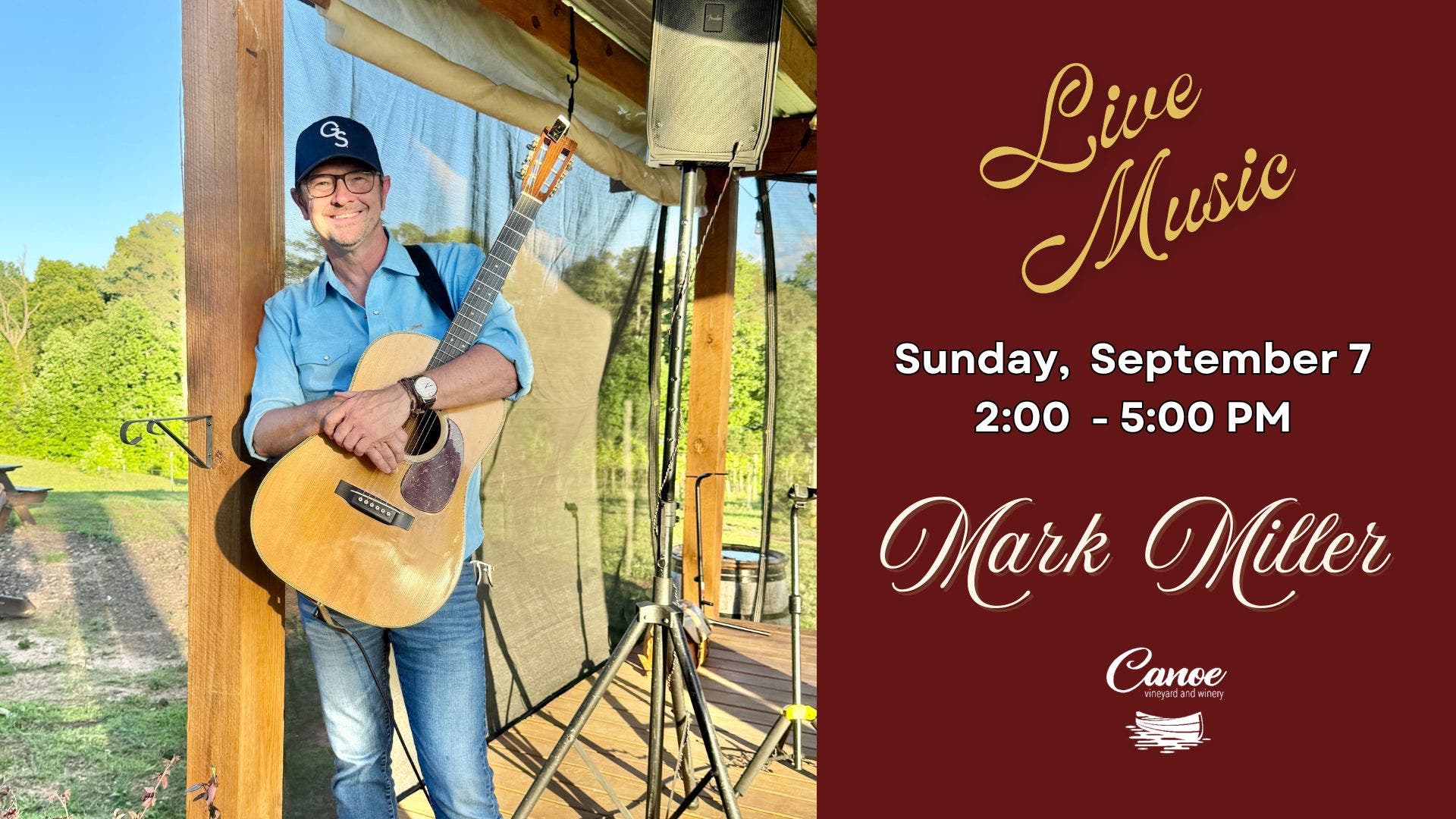 Sep 7 | Live Music: Mark Miller sings at Canoe Vineyard & Winery ...