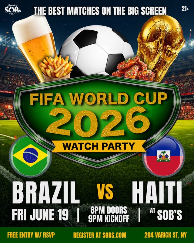 Jun 19 | Fifa World Cup 2026 Watch Party: Brazil Vs Haiti | New York ...