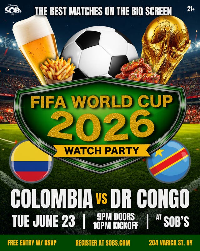 Jun 23 | FIFA World Cup 2026 Watch Party: Colombia Vs DR Congo | New ...