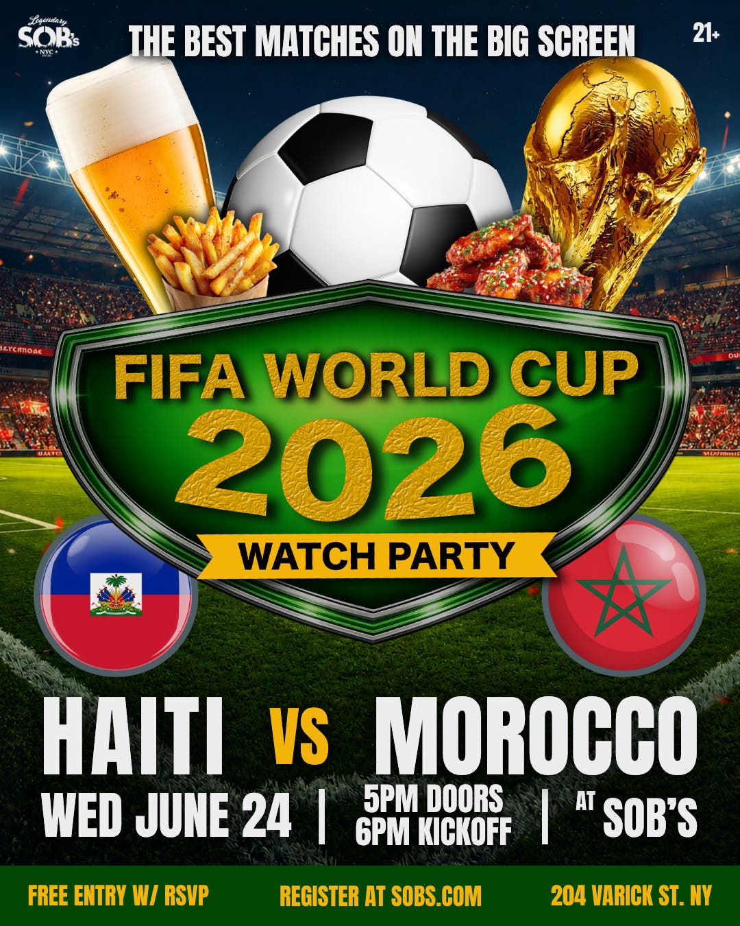 Jun 24 | FIFA World Cup 2026 Watch Party: Haiti vs Morocco | New York ...
