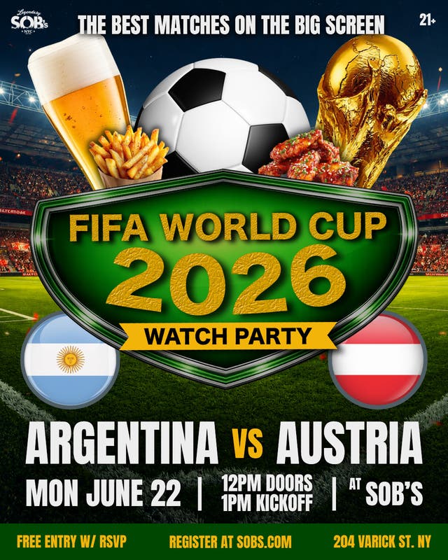 Jun 22 | Fifa World Cup 2026 Watch Party: Argentina Vs Austria | New ...