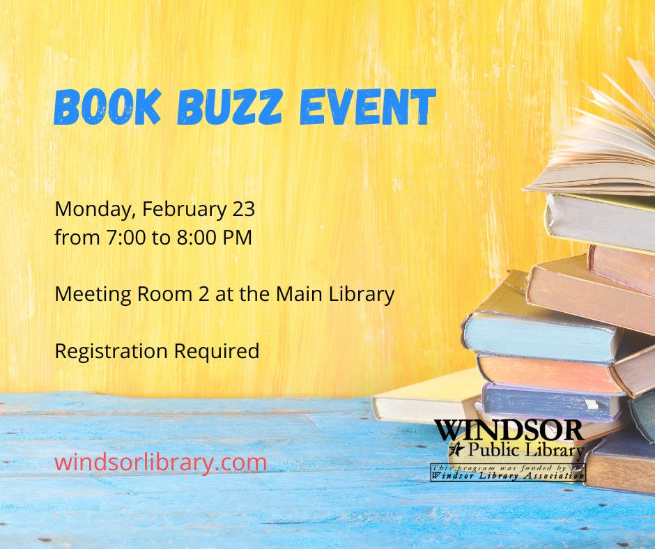 Mar 16 | Book Buzz Event | Windsor, CT Patch
