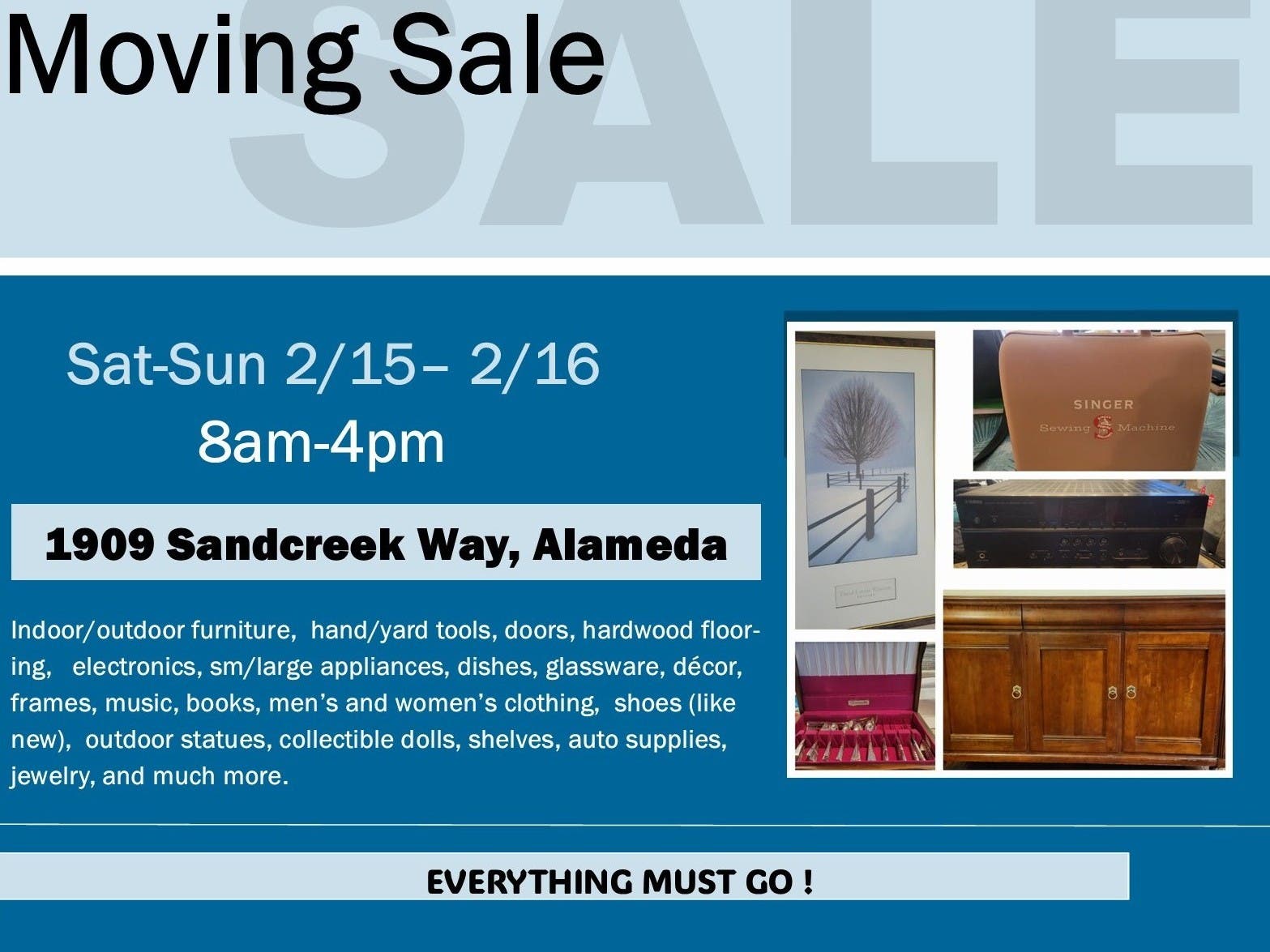 Feb 15 | Moving Sale | Alameda, CA Patch