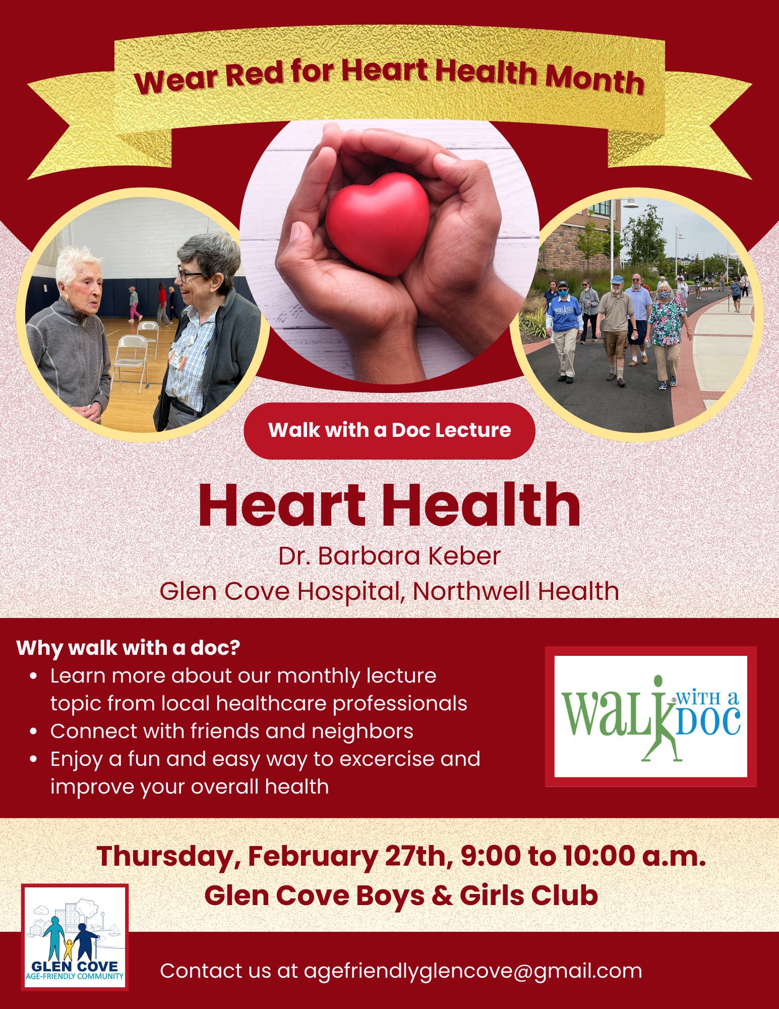 Feb 27 | Walk with a Doc: Heart Health Month | Glen Cove, NY Patch
