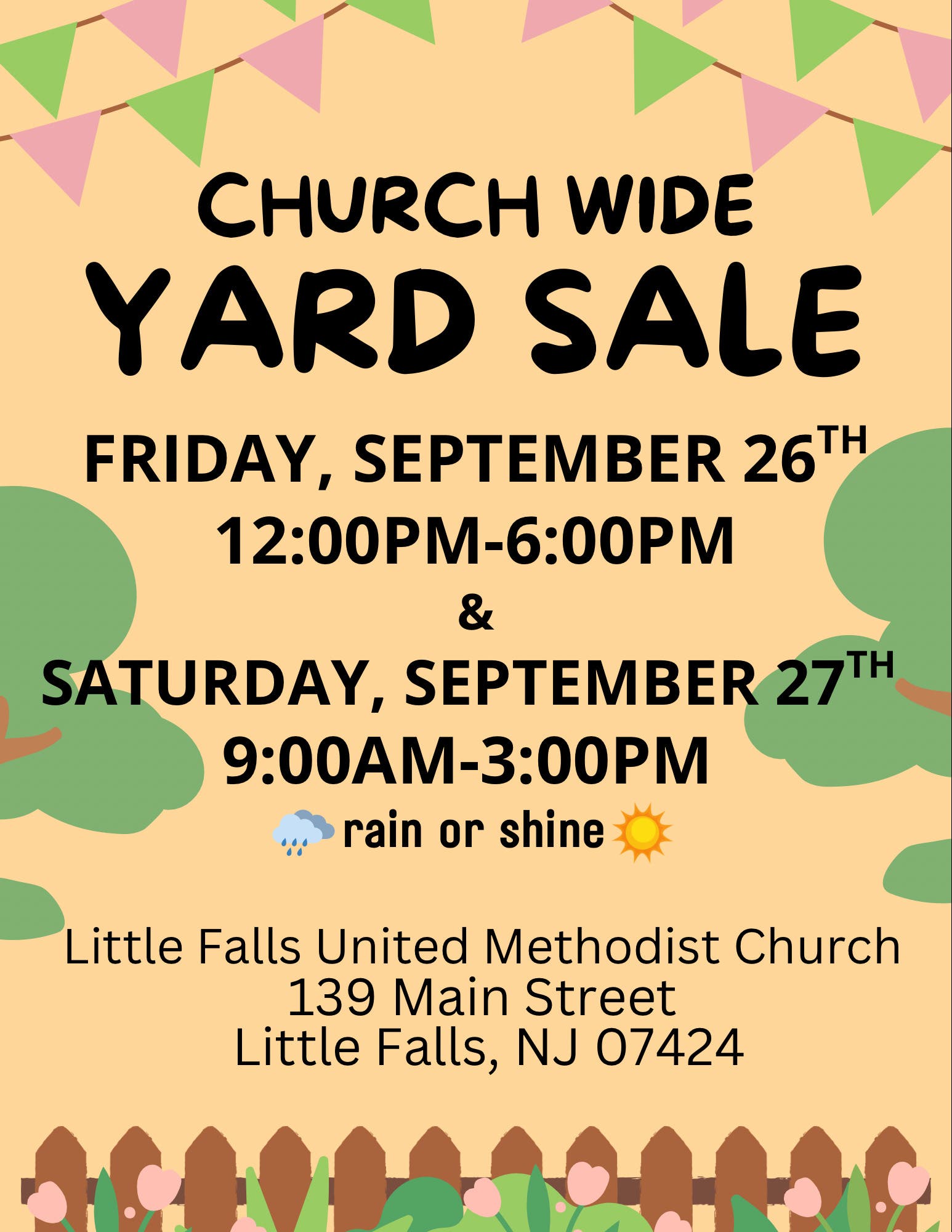 Sep 26 | Church Wide Yard Sale | Little Falls, NJ Patch