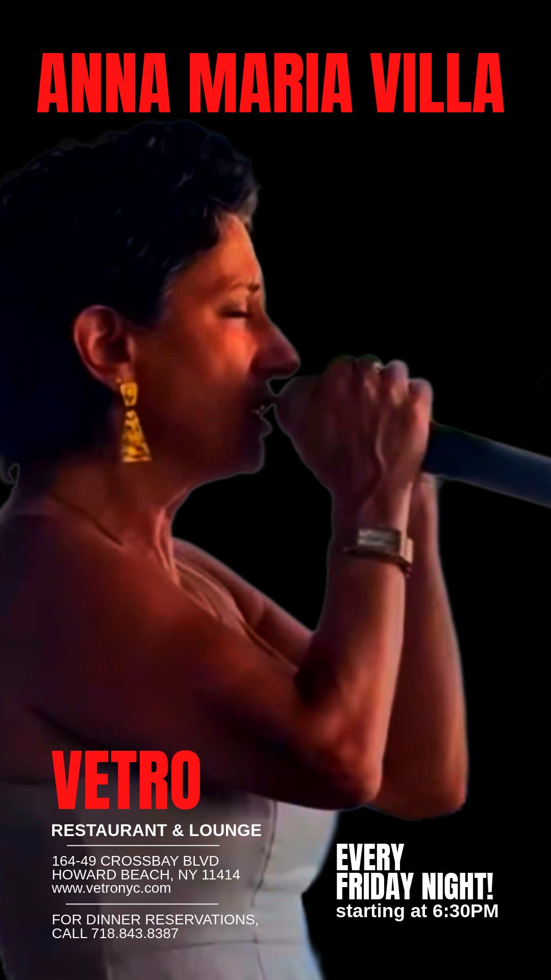 Oct 3 | Anna Maria Villa sings at Vetro Restaurant & Lounge This Friday ...