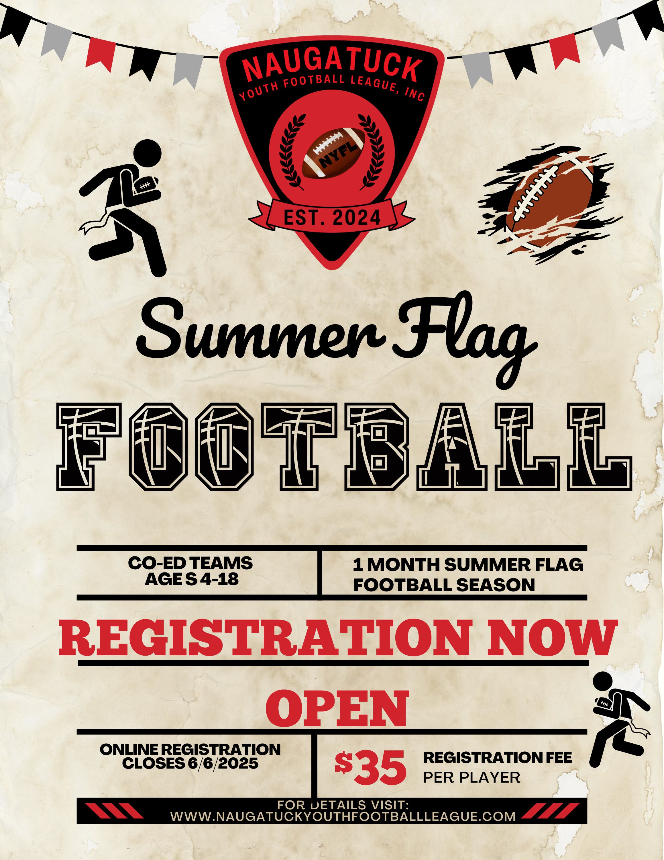 Jun 6 | Summer Flag Football registration is open until 6/6 ...