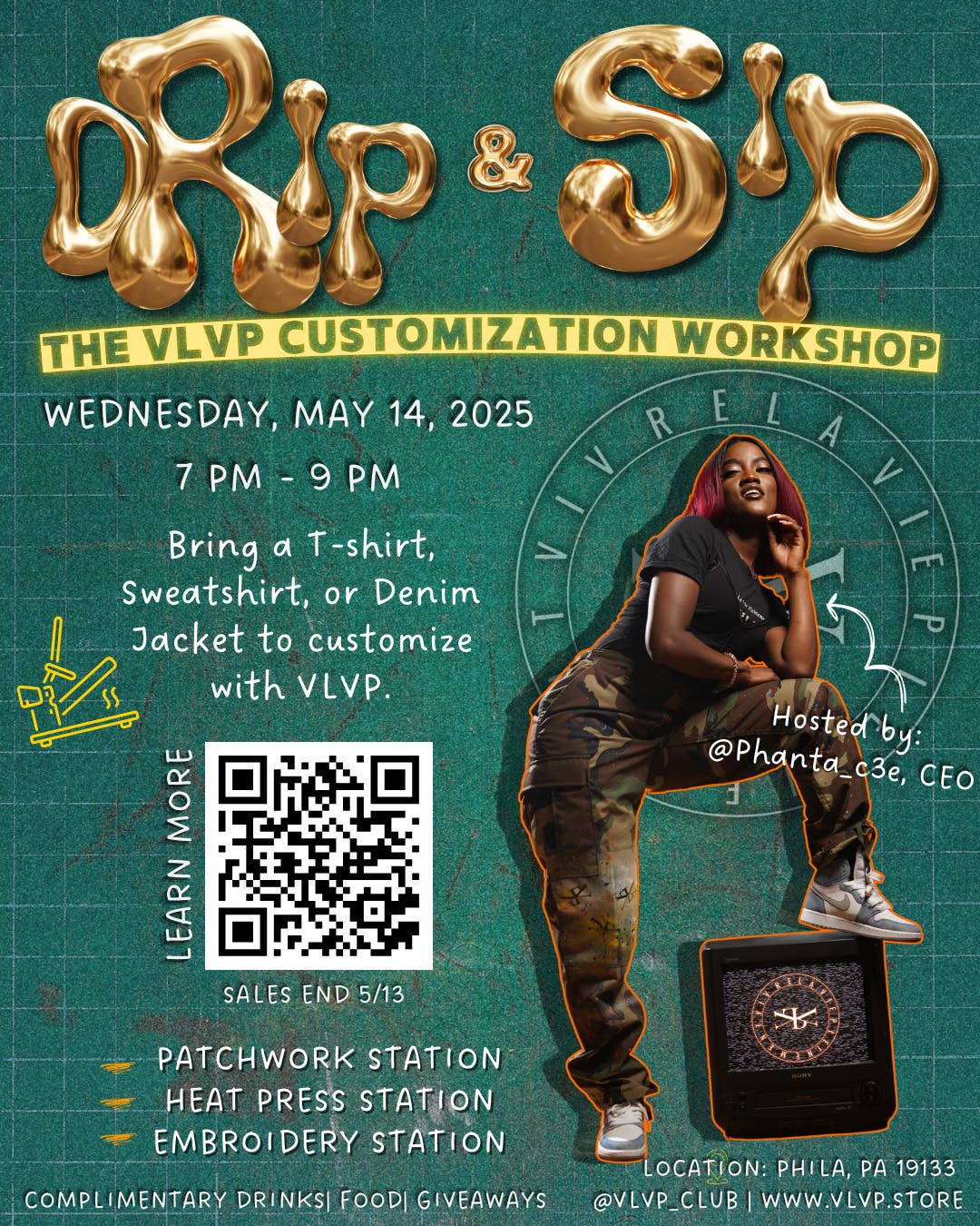 May 14 | Drip and Sip: The VLVP Customization Workshop | Philadelphia ...