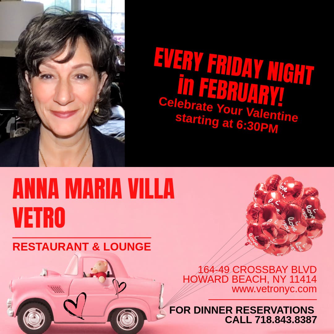 Feb 13 | 💘Anna Maria Villa sings at Vetro Restaurant VALENTINE'S EVE!💘 ...