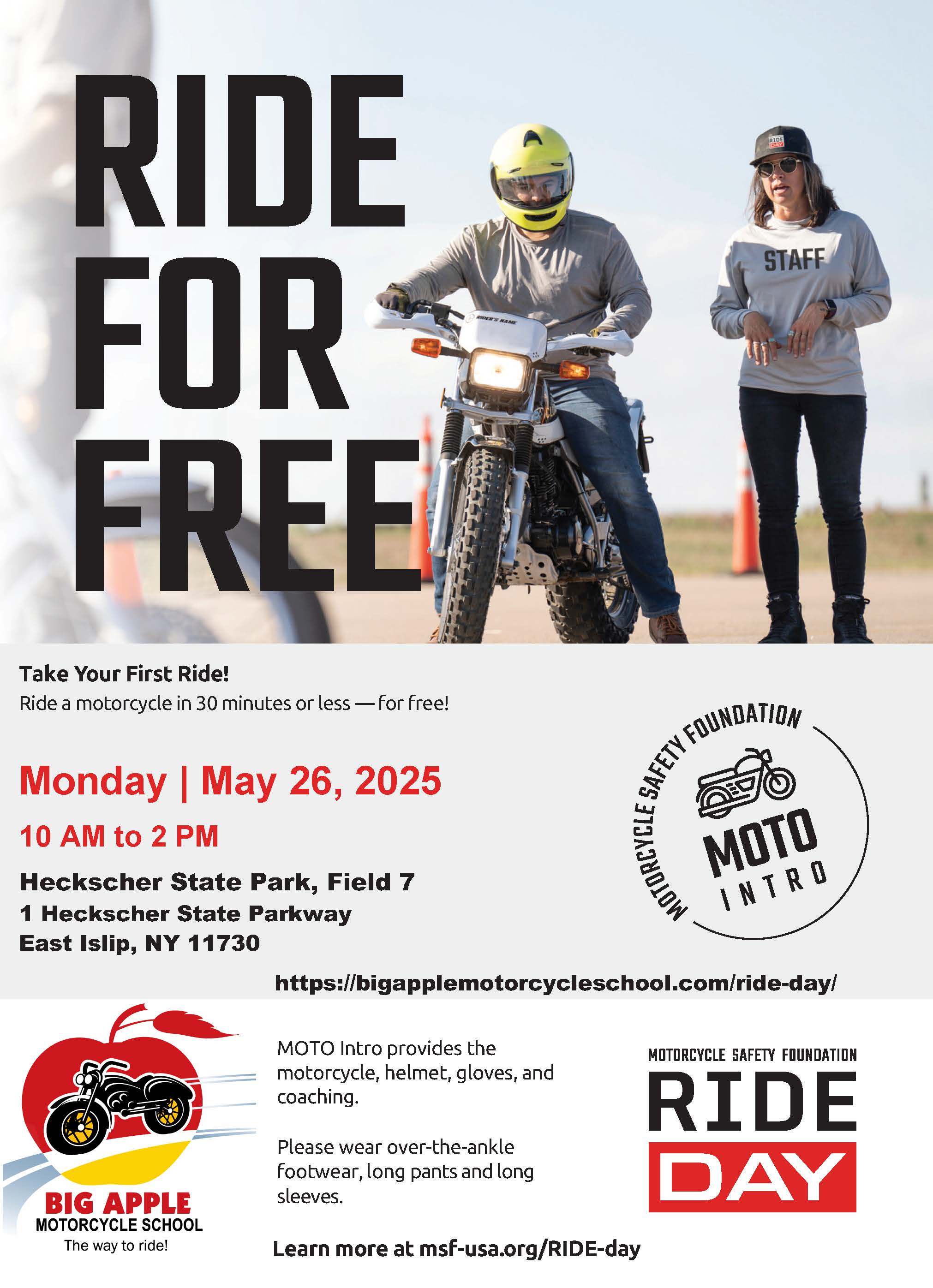 May 26 | Big Apple Motorcycle School’s free MOTO Intro event | East ...