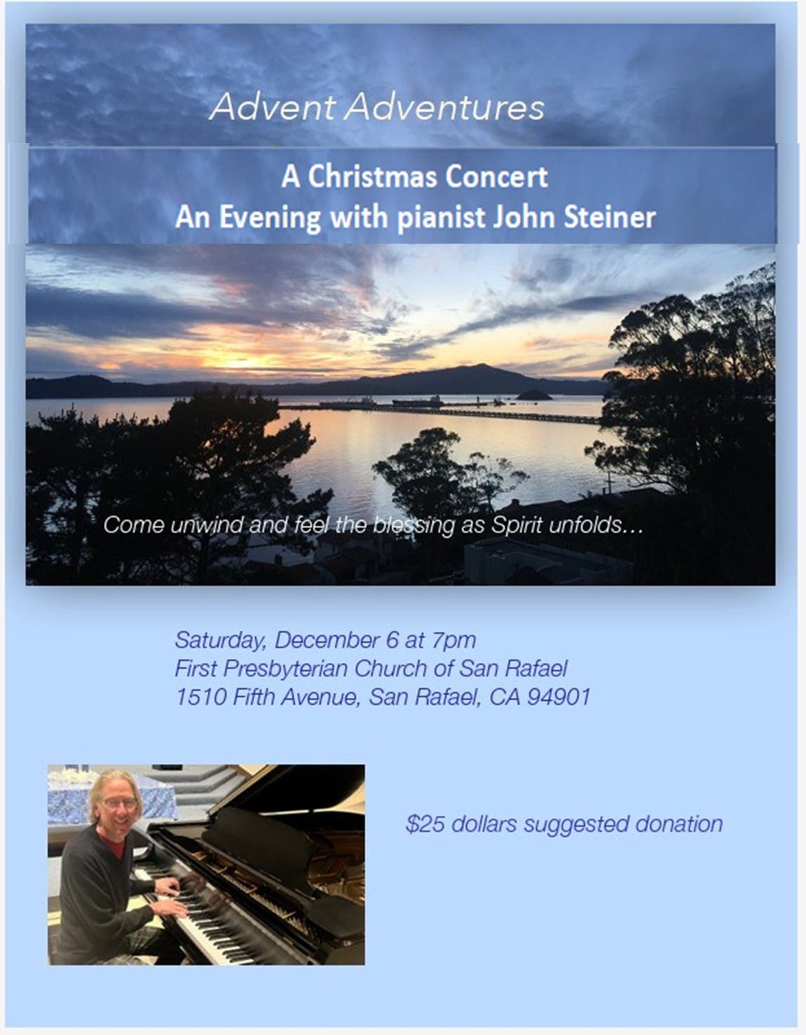 Dec 6 | A Christmas Concert with pianist John Steiner | San Rafael, CA ...