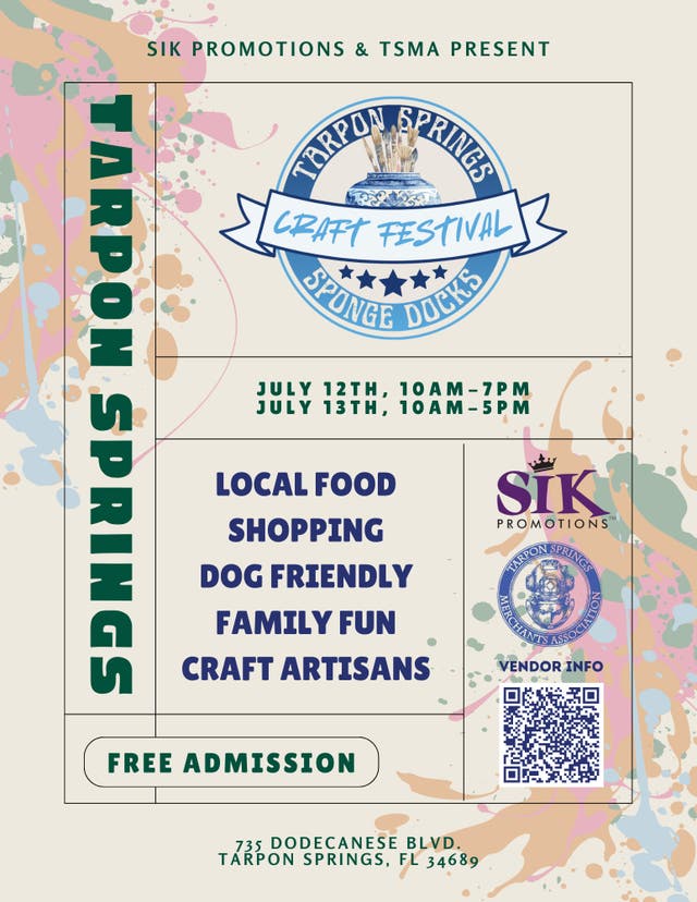 Jul 12 | Tarpon Springs Sponge Docks Craft Festival | Clearwater, FL Patch