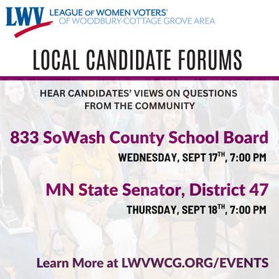 Sep 17 | ISD 833 School Board Candidate Forum | Woodbury, MN Patch