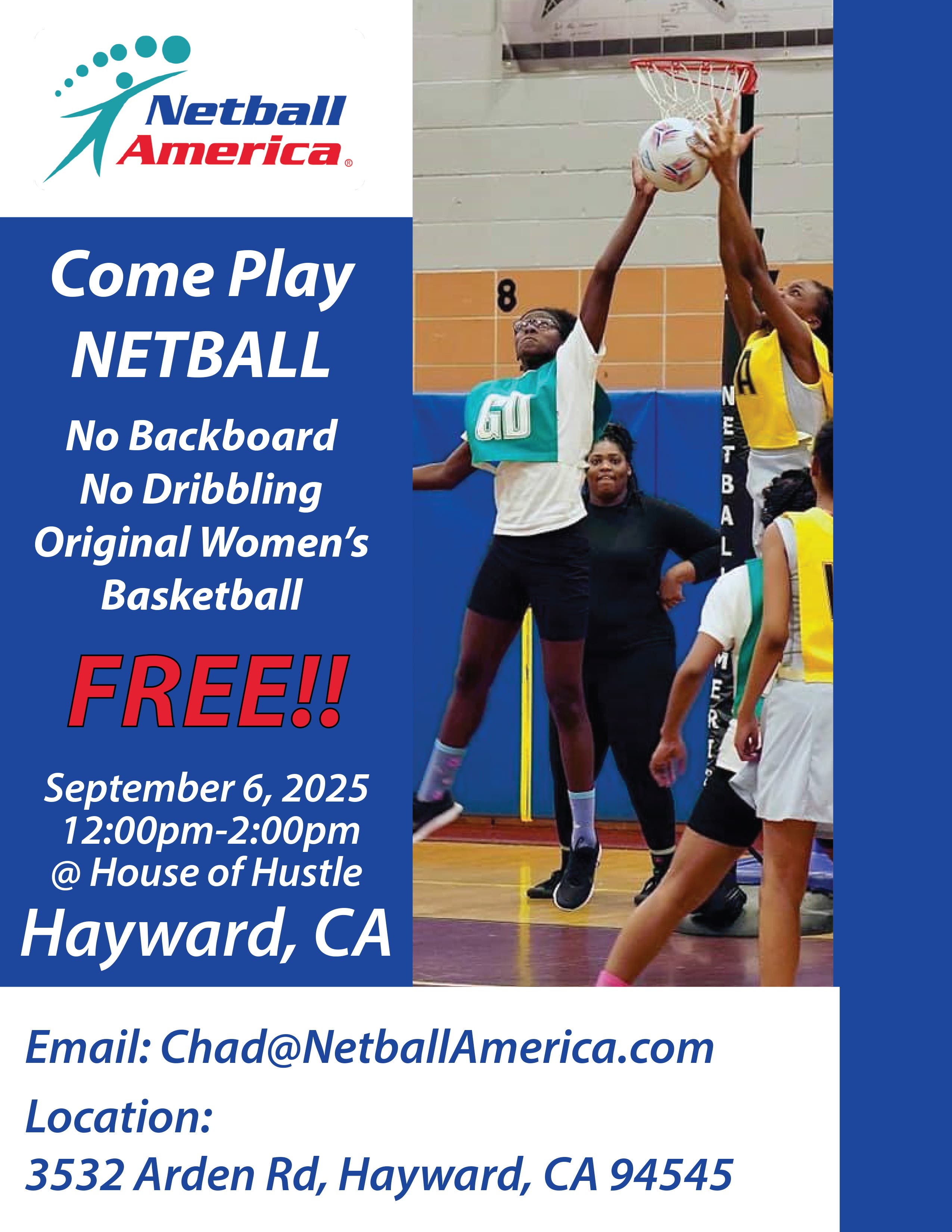Sep 6 | Learn the non-contact, fun, global sport of Netball | Hayward ...