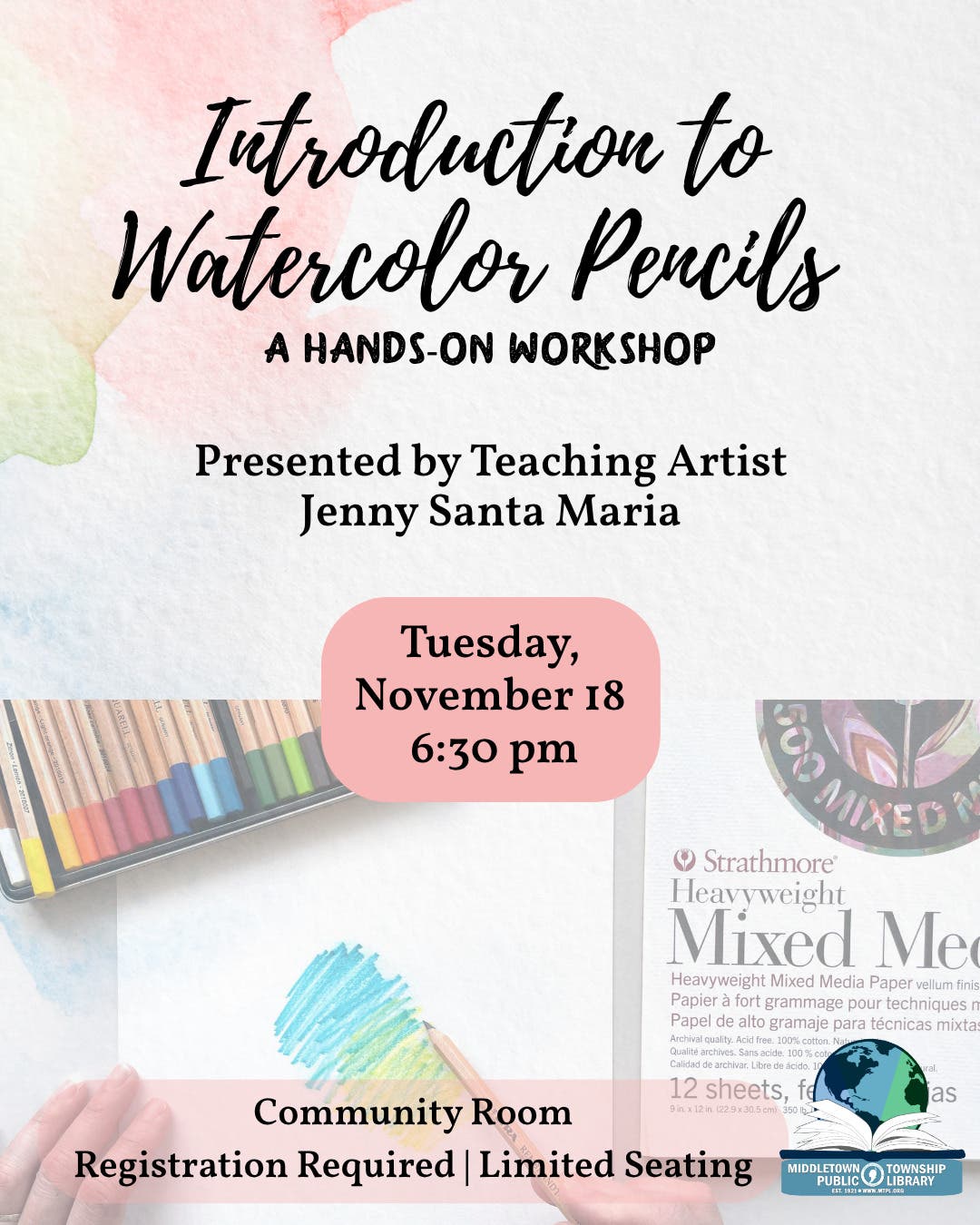 Nov 18 | Introduction to Watercolor Pencil Workshop | Middletown, NJ Patch